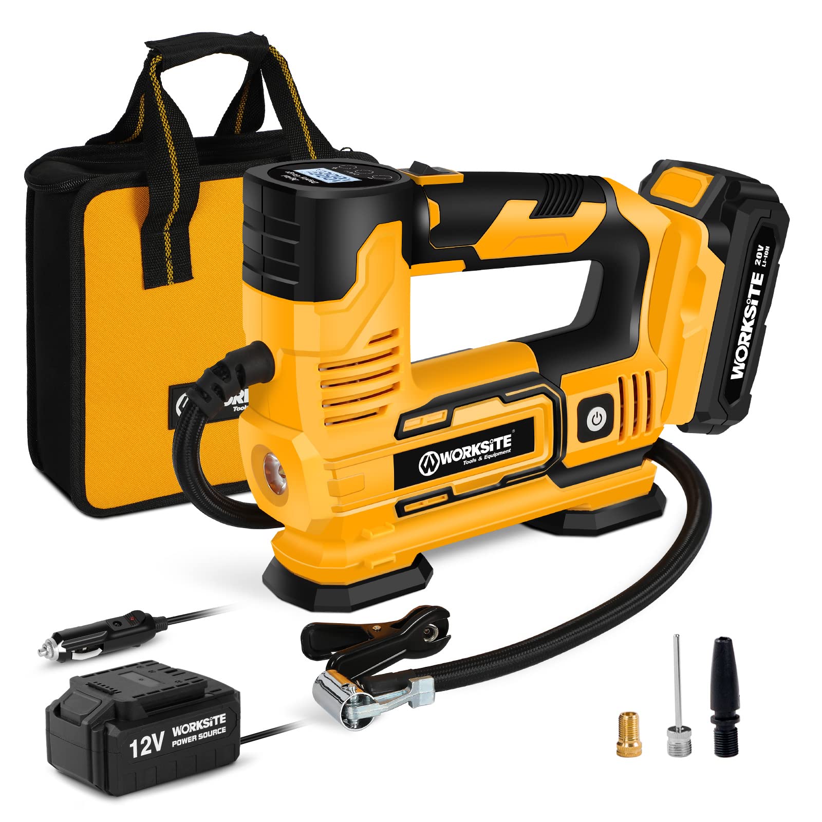 Snapklik.com : WORKSITE Tire Inflator Portable Air Compressor, 150 PSI