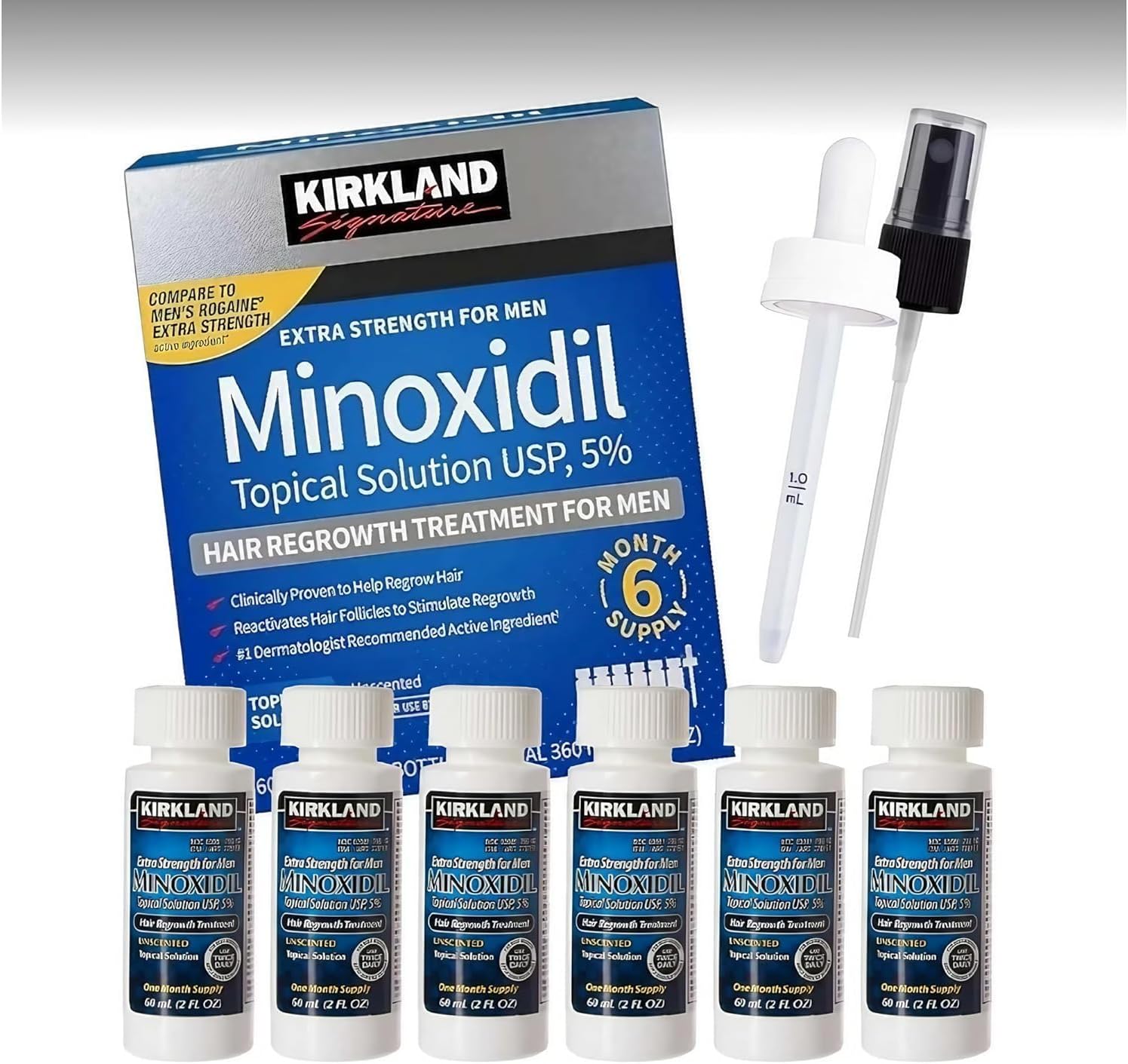 Amazon.com : Kirkland Signature,6 Months-Minoxidil 5% Topical Solution ...