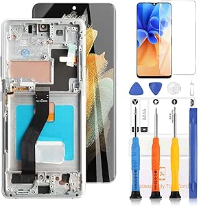Amazon.com: OLED para Samsung Galaxy S21 Ultra 5G Reemplazo de pantalla para Samsung S21 Ultra ...