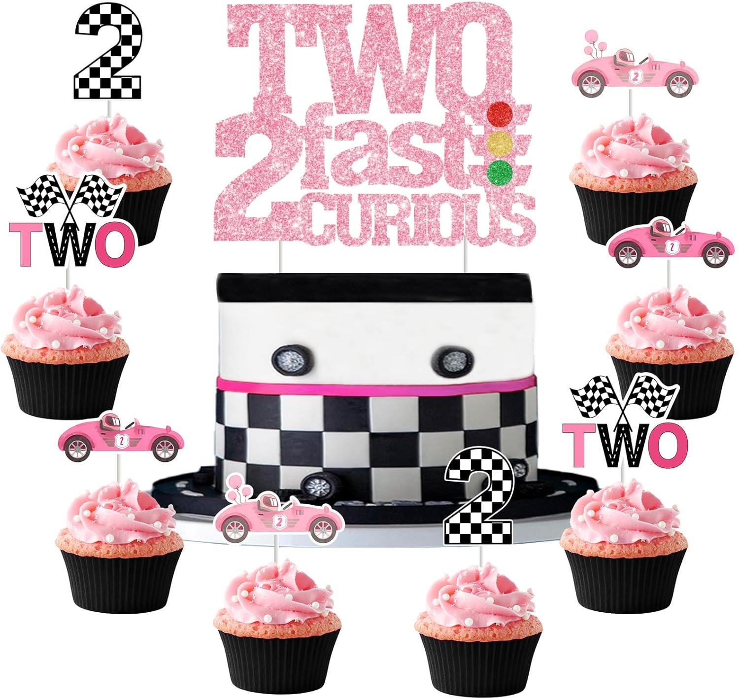 Amazon.com: Two Fast Two Curious Birthday Decorations, 25Pcs Race Car ...
