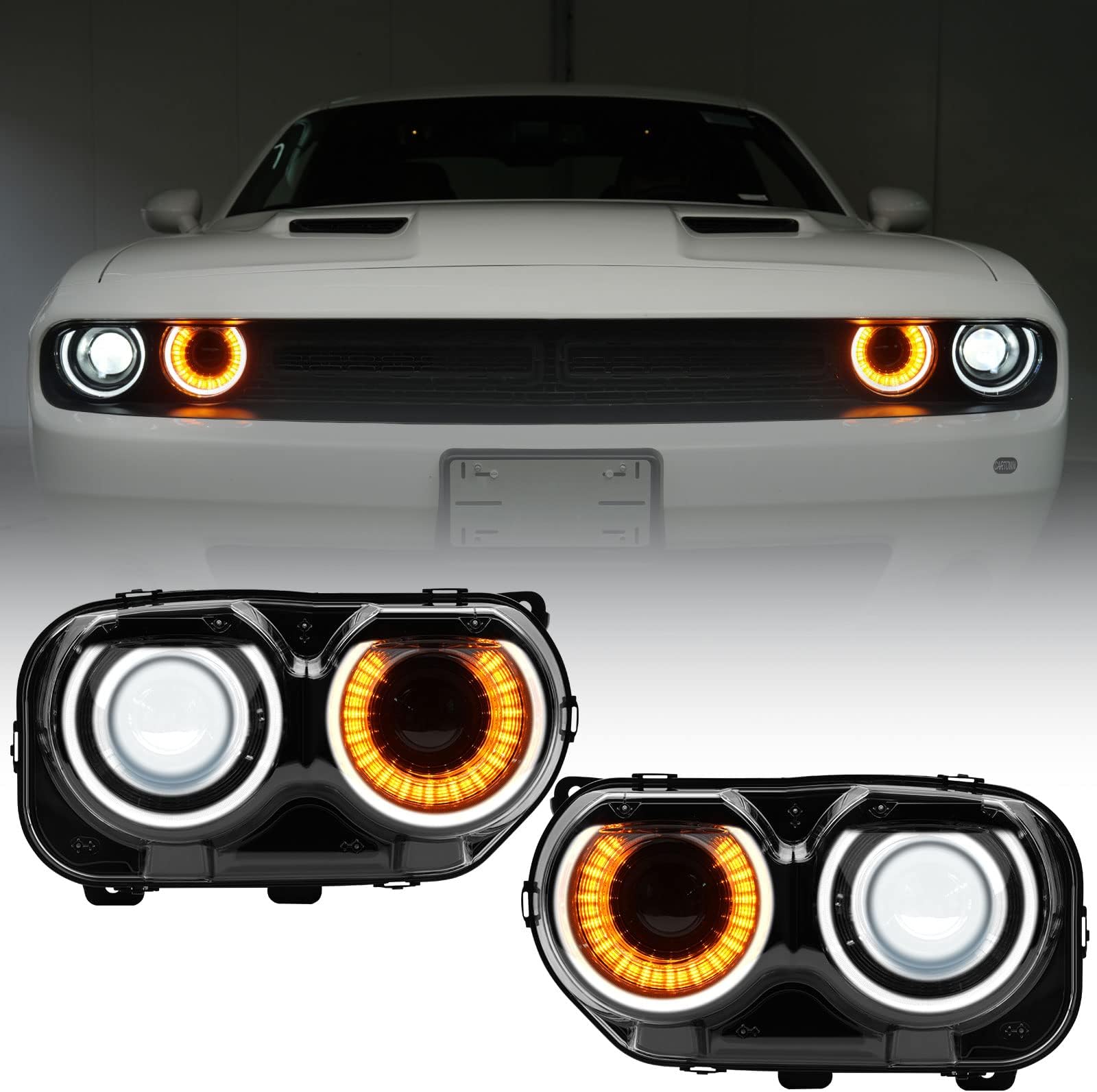 Amazon.com: FIONE - For Dodge Challenger Headlight Assembly 2015 2016 2017 2018 2019 2020 2021 ...