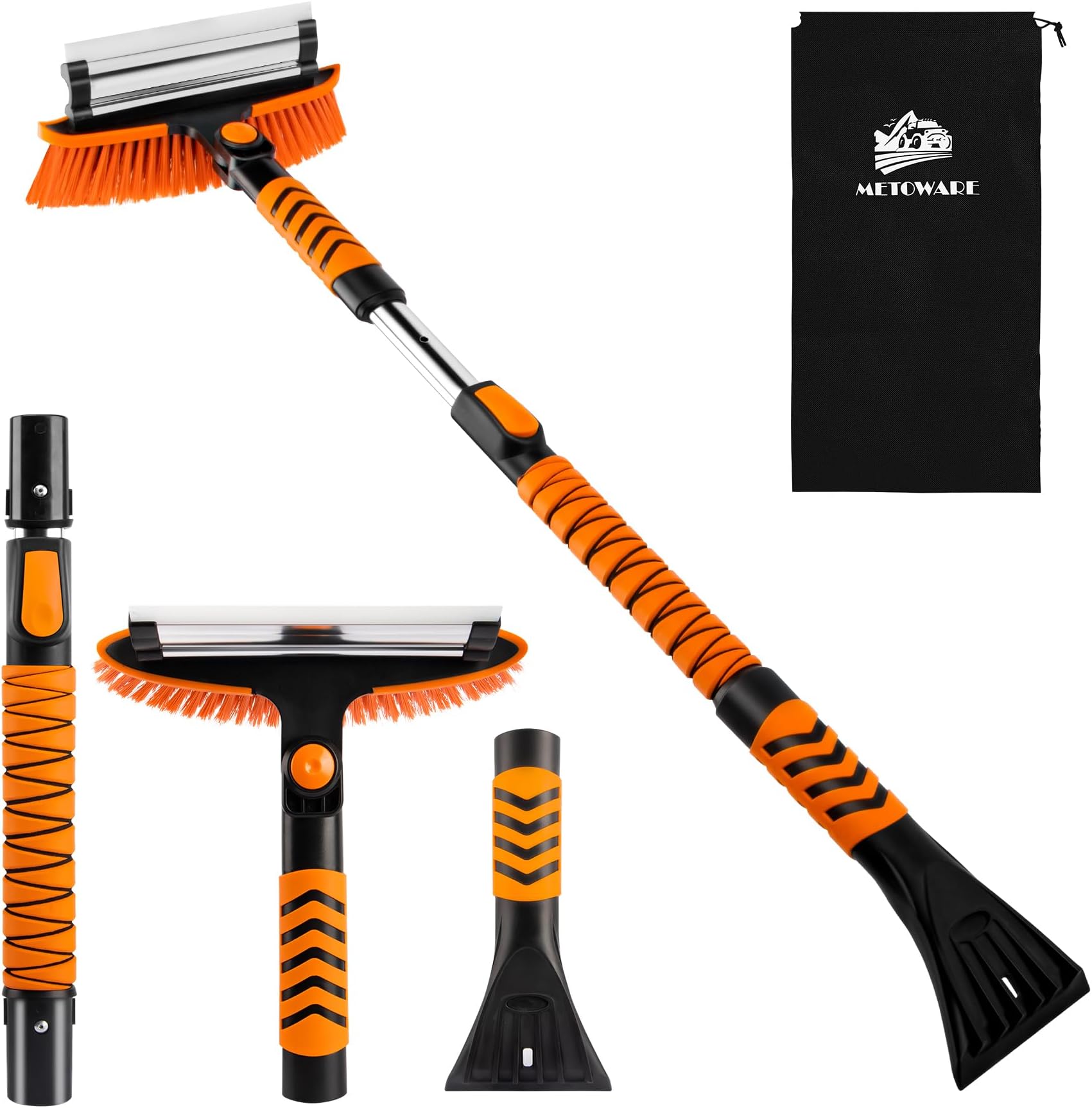 Amazon.com: METOWARE 42.2’’ Extendable Ice Scraper and Snow Brush for ...