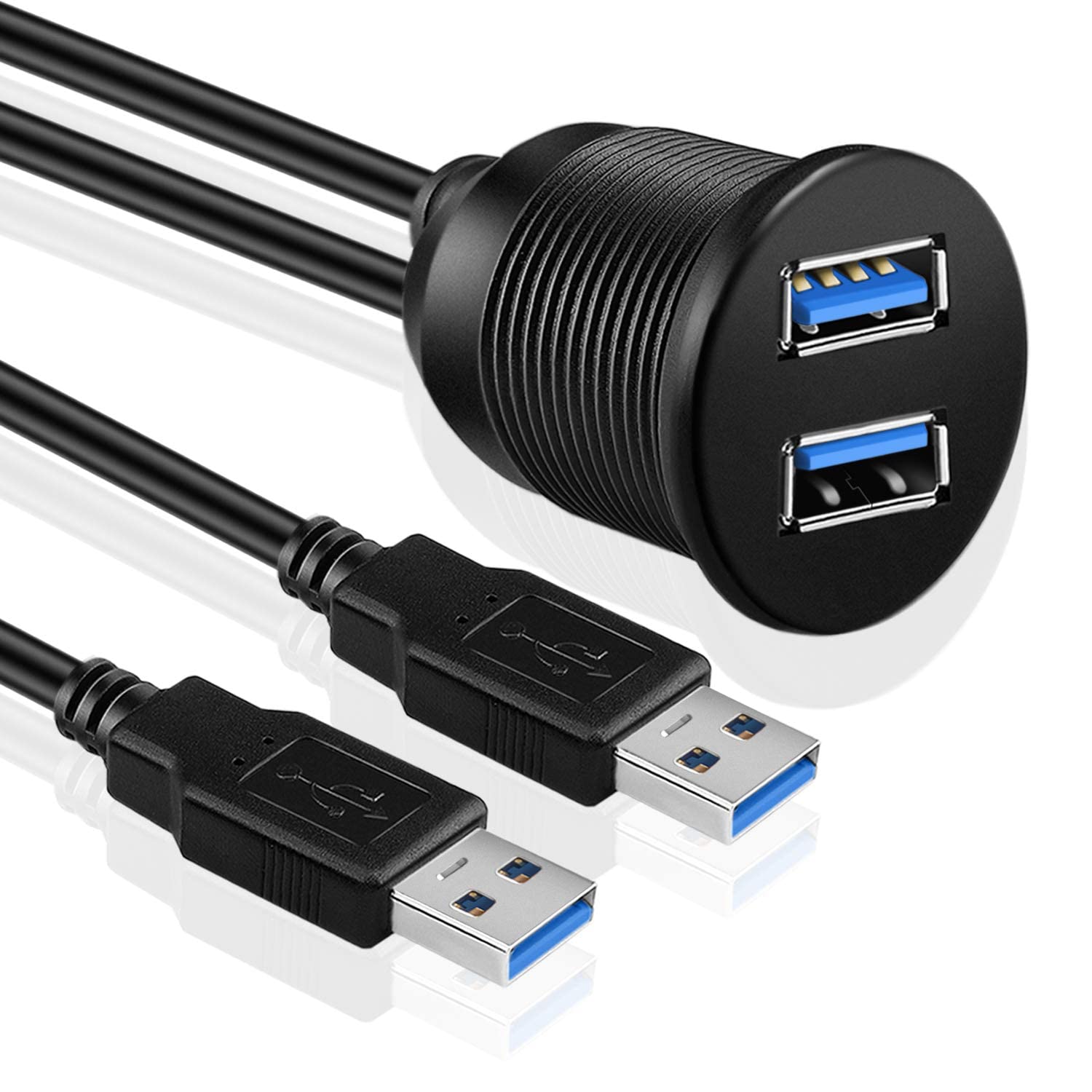 fdealz® [ 1 Meter ] USB 3.0 Flush Mount Cable, Dashboard Panel Dash ...