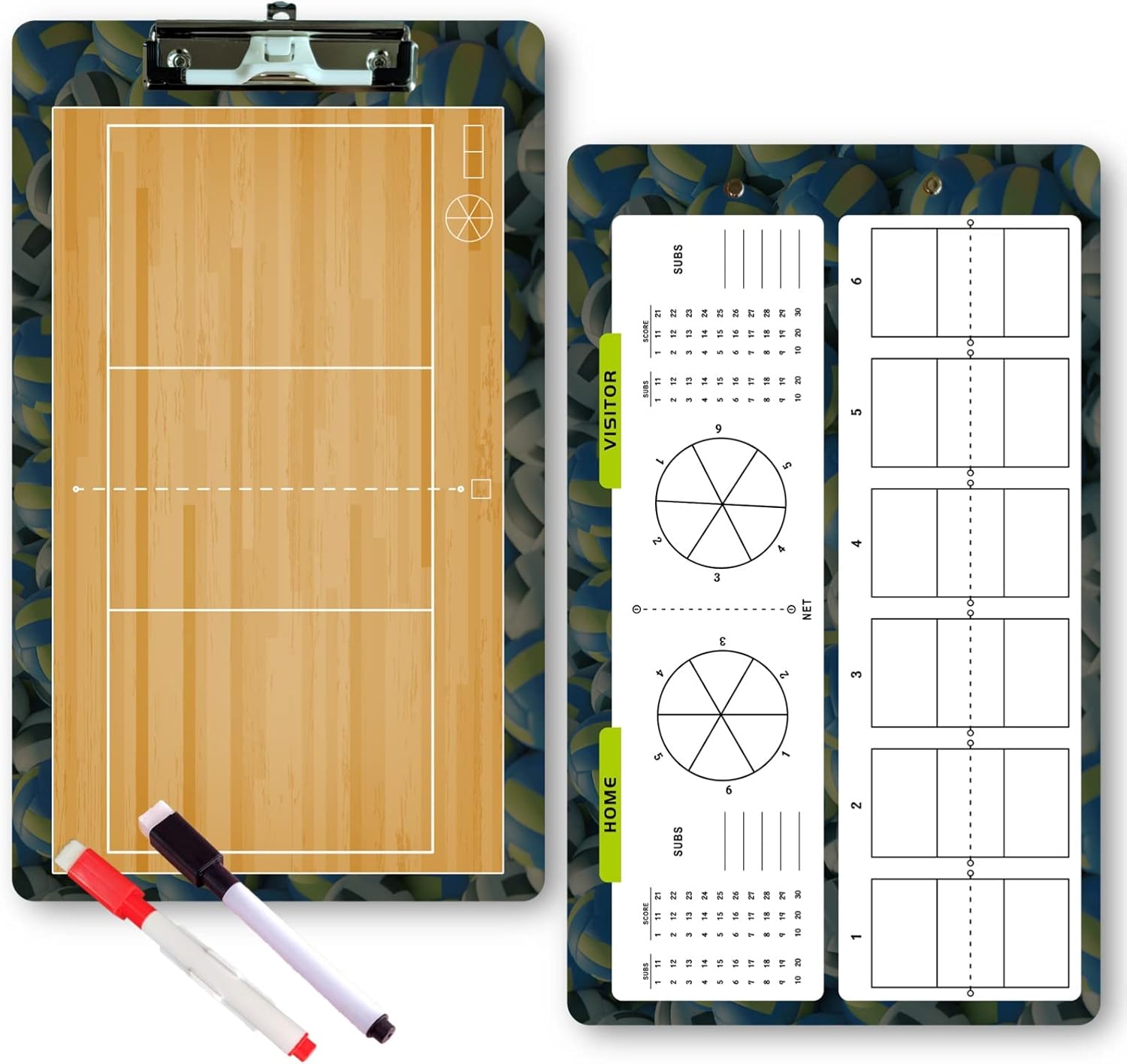 Amazon.com: Picassosky Volleyball Clipboard Dry Erase for Coach ...