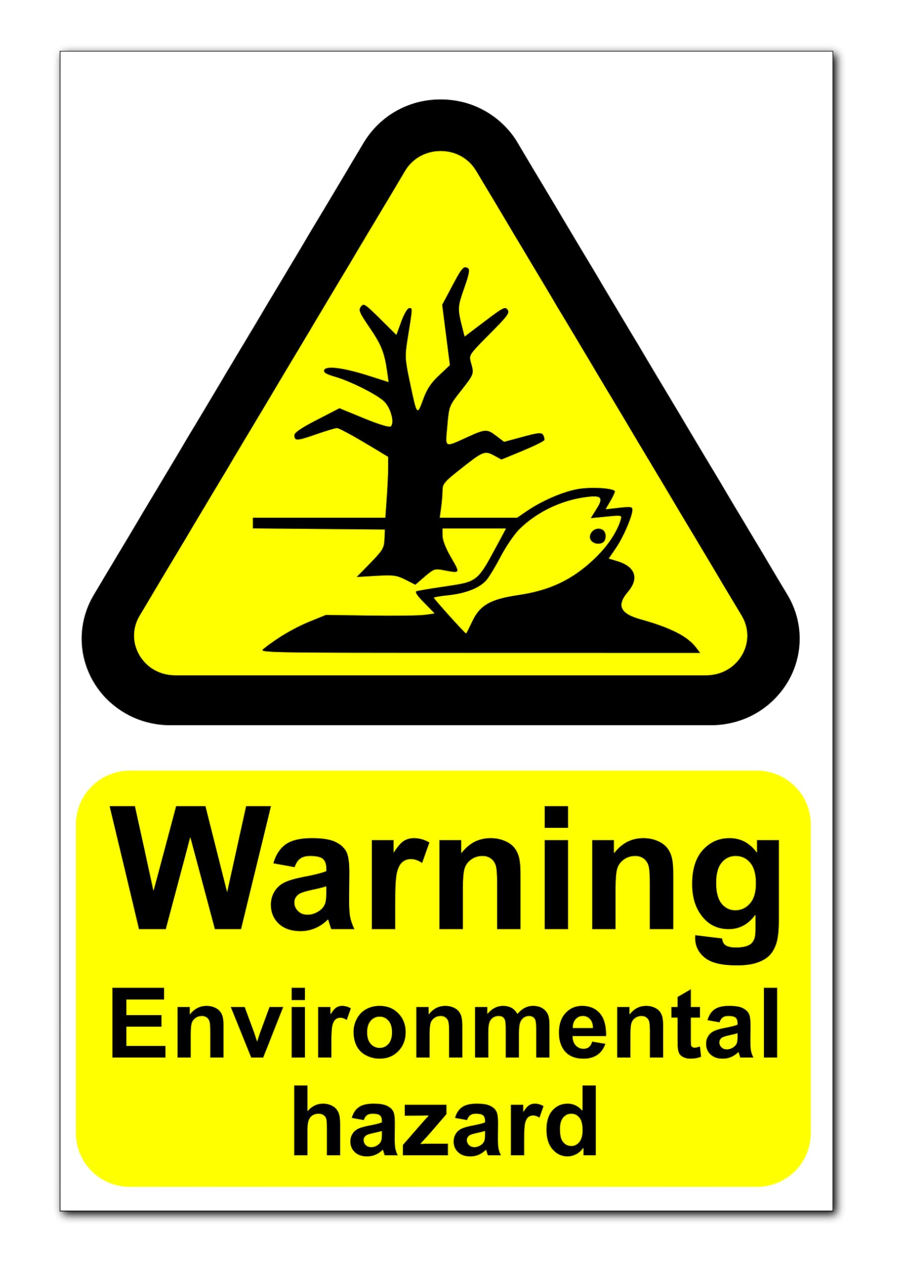 Warning Environmental Hazard Sign Board Durable Correx Plastic 300mm x ...