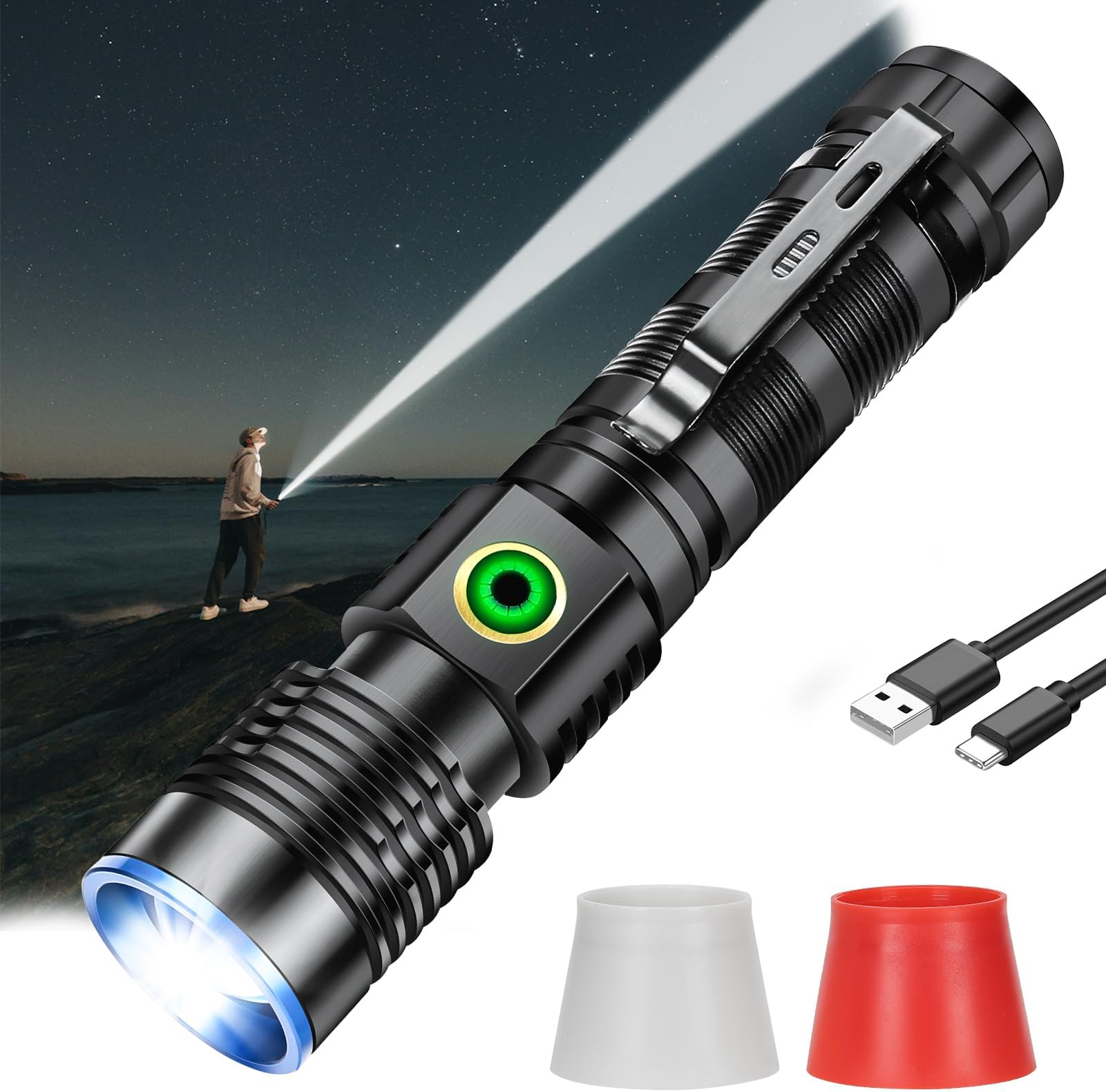 Amazon.com: AutoFeel LED Picatinny Weapon Flashlight Rechargable, 800 ...