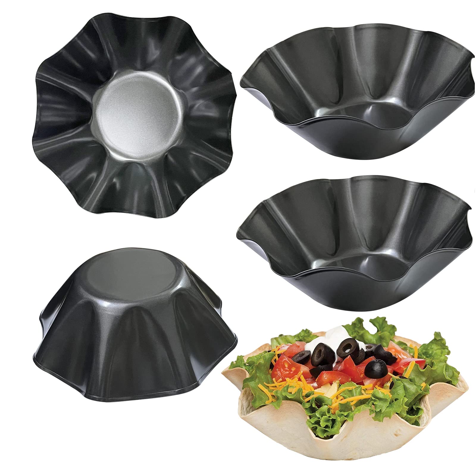 Amazon.com: Skoxkoc Large Taco Shell Bowl Maker Molds – 4 Pieces 8.4 ...