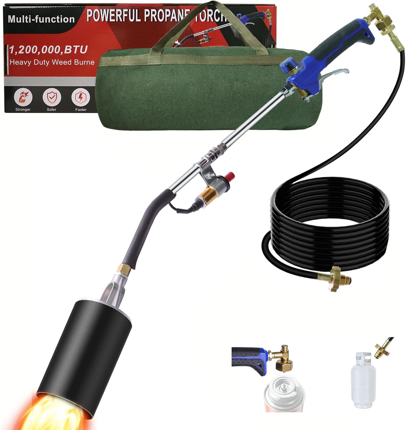 Amazon.com : Propane Torch Weed Burner Kit, Weed Torch with 1lb Propane ...