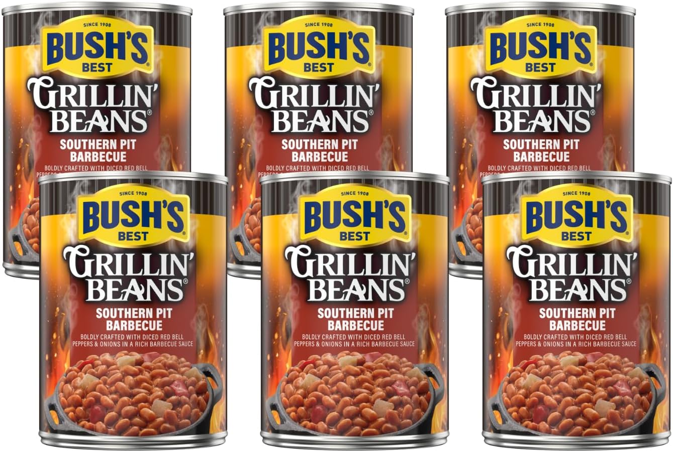 Amazon.com : Bush's Southern Pit Barbecue Grillin' Beans, 22 OZ. (Pack ...