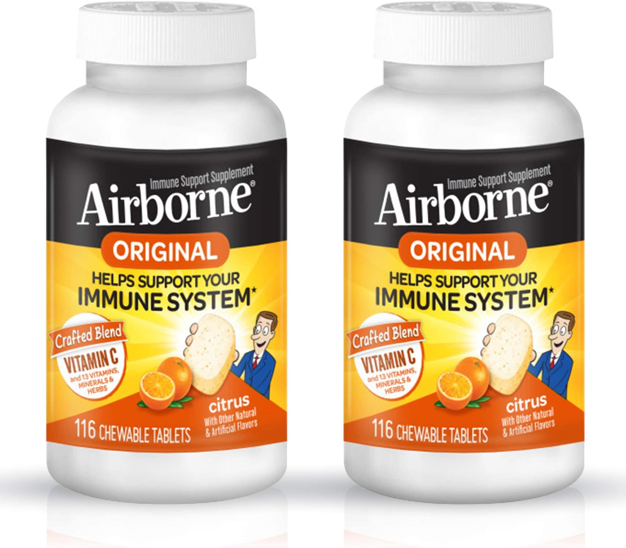 Amazon.com: Vitamin C 1000mg (per Serving), Airborne Citrus Chewable ...