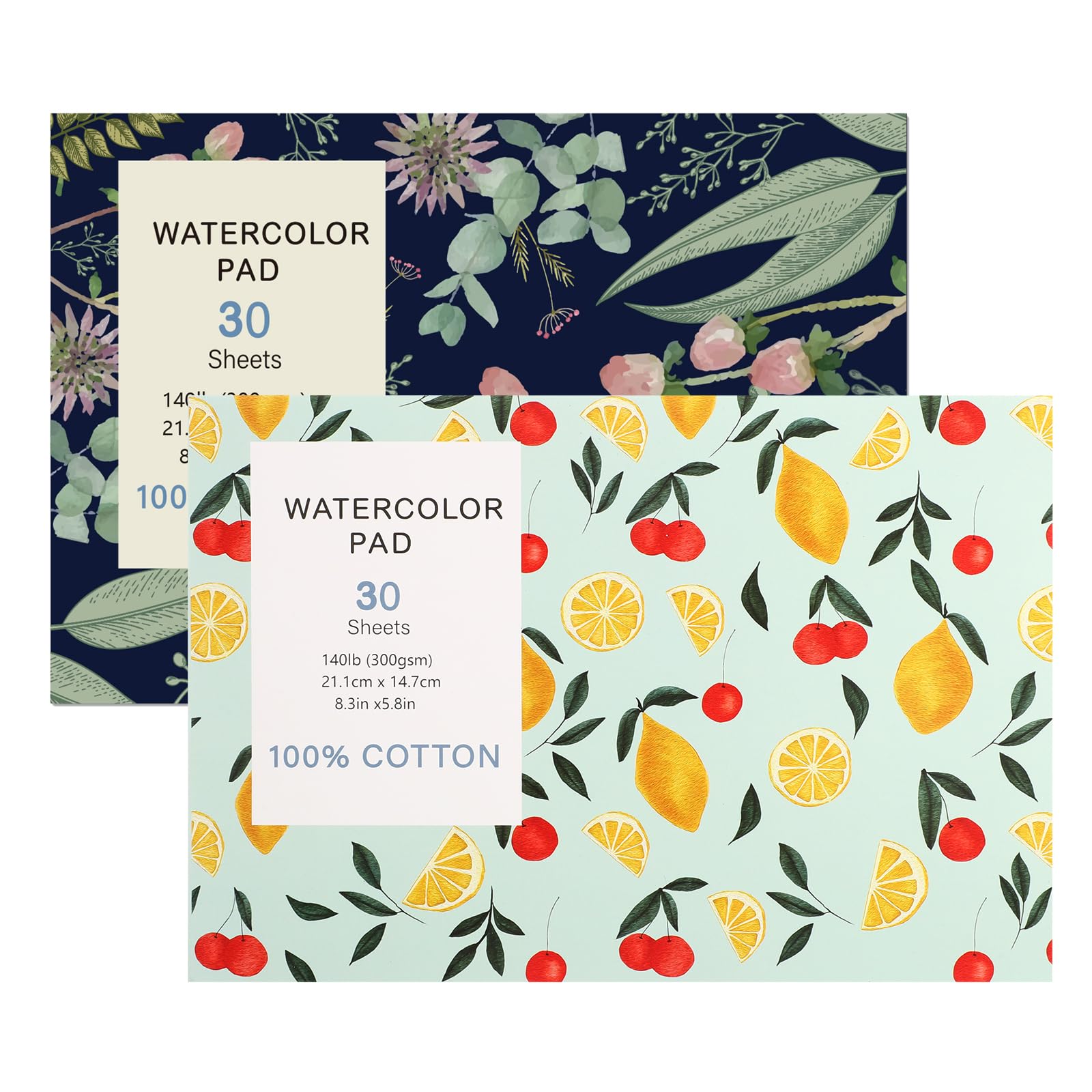 Amazon.com: 2 Packs Watercolor Paper Pad, A5 (8.3 x 5.8") Cold Press ...