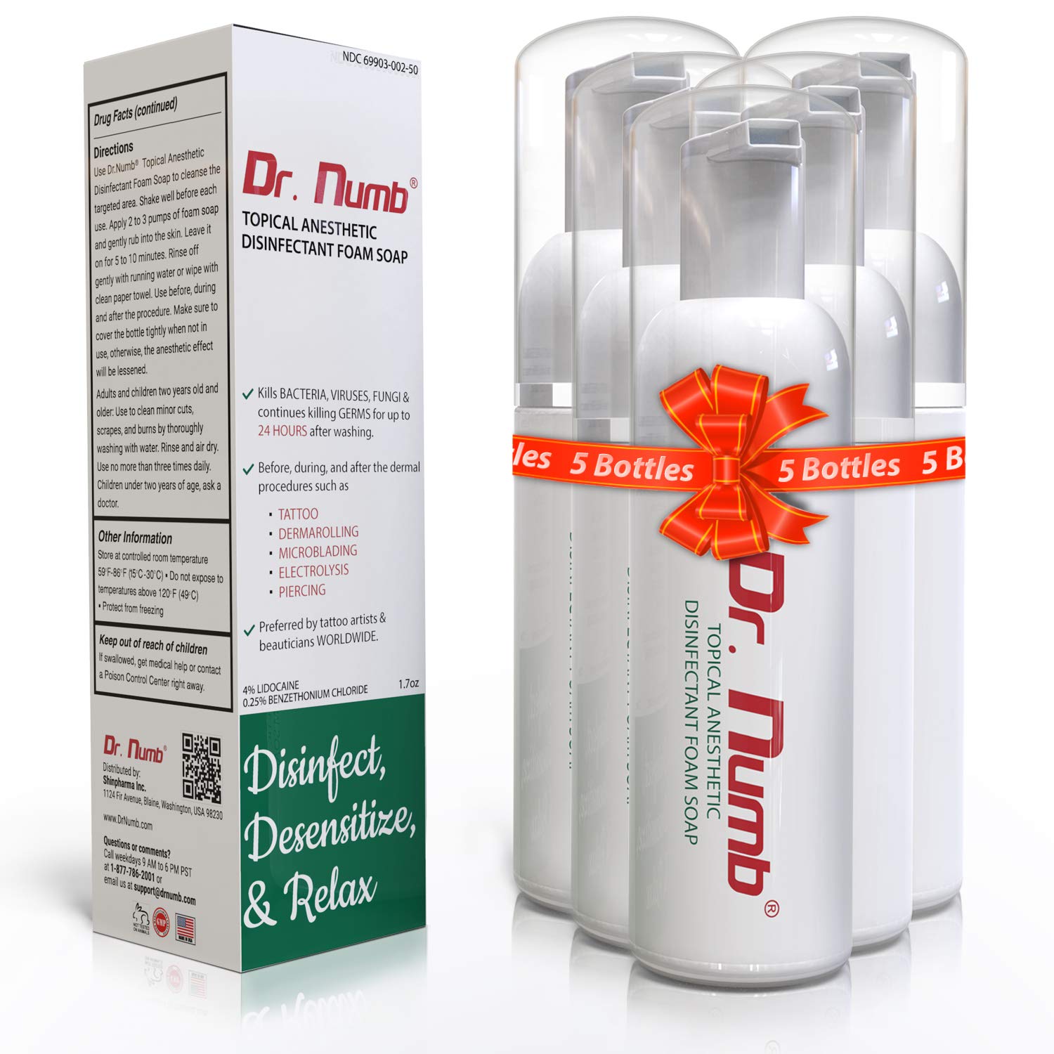 Buy Dr. NumbTopical Anesthetic Foaming Soap - 4% Lidocaine Numbing ...