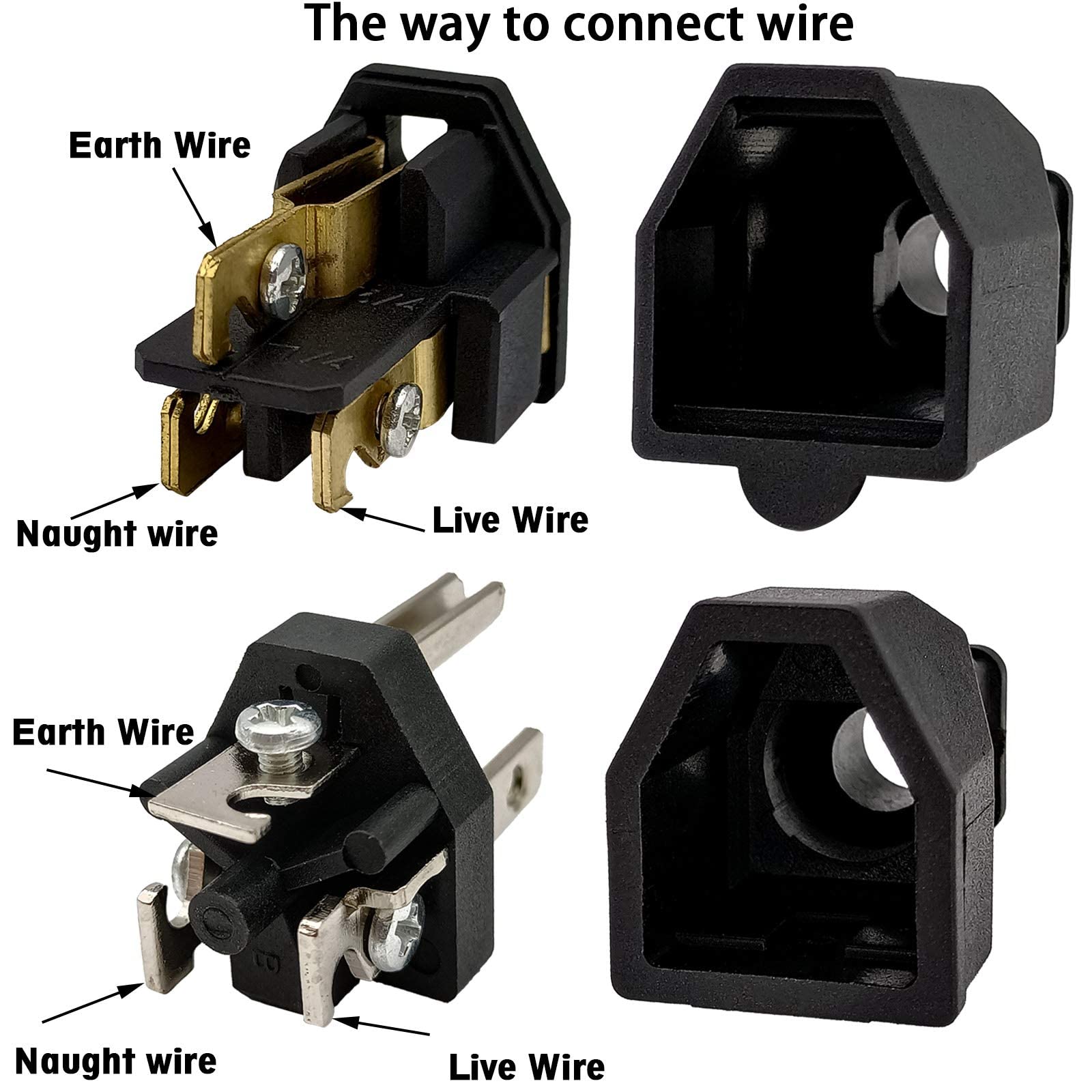 Snapklik.com : Extension Cord Ends Male And Female Replacement Plug ...
