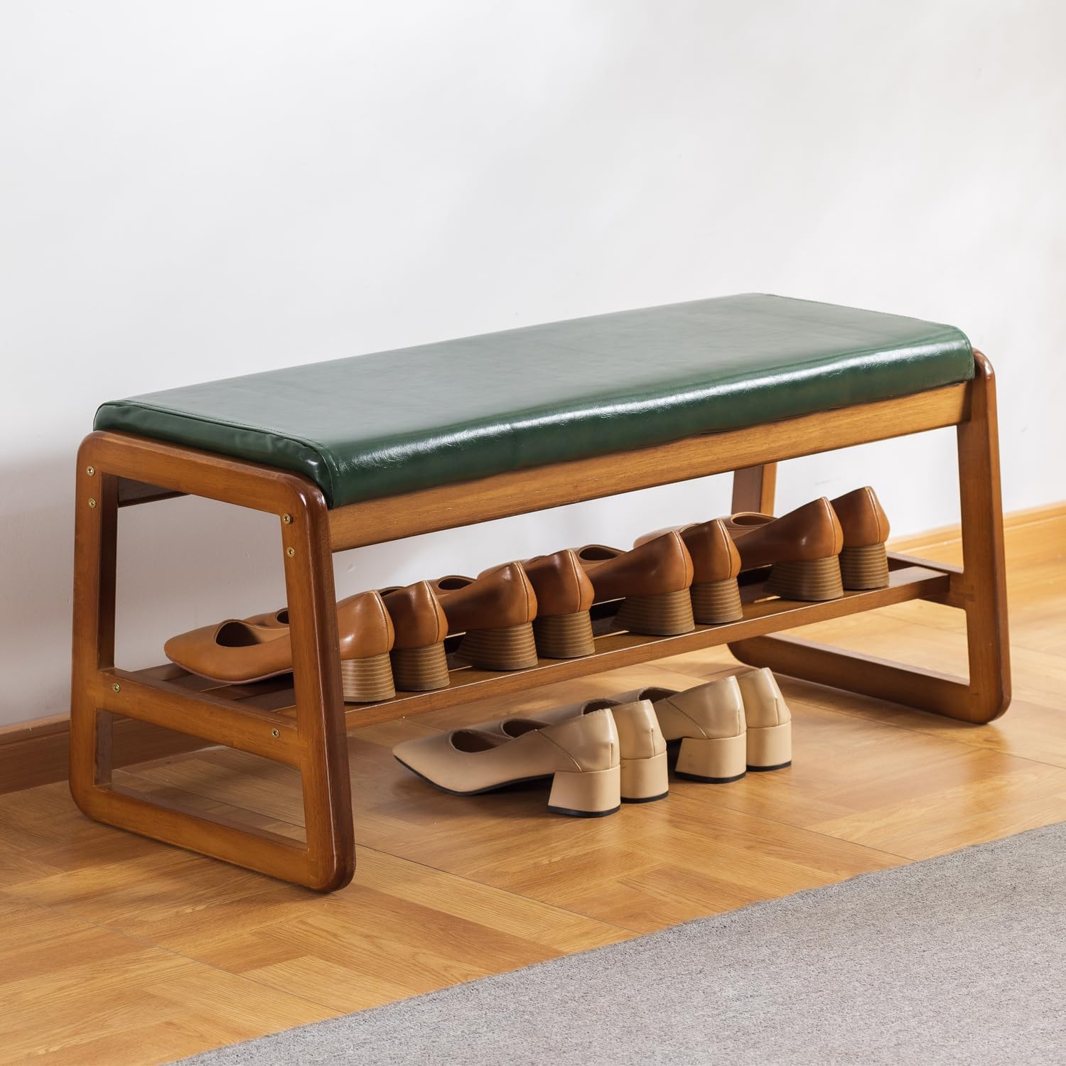 Amazon.com: Latifolia Solid Wood Shoe Bench with Cushion, 2 Tier ...
