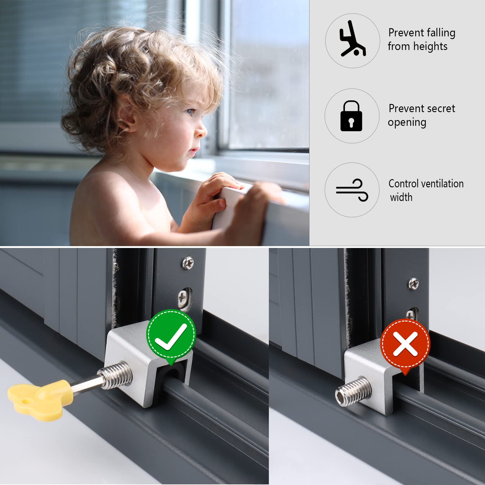 Snapklik.com : Window Locks, 2 Pack 2023 Sliding Security Windows Locks
