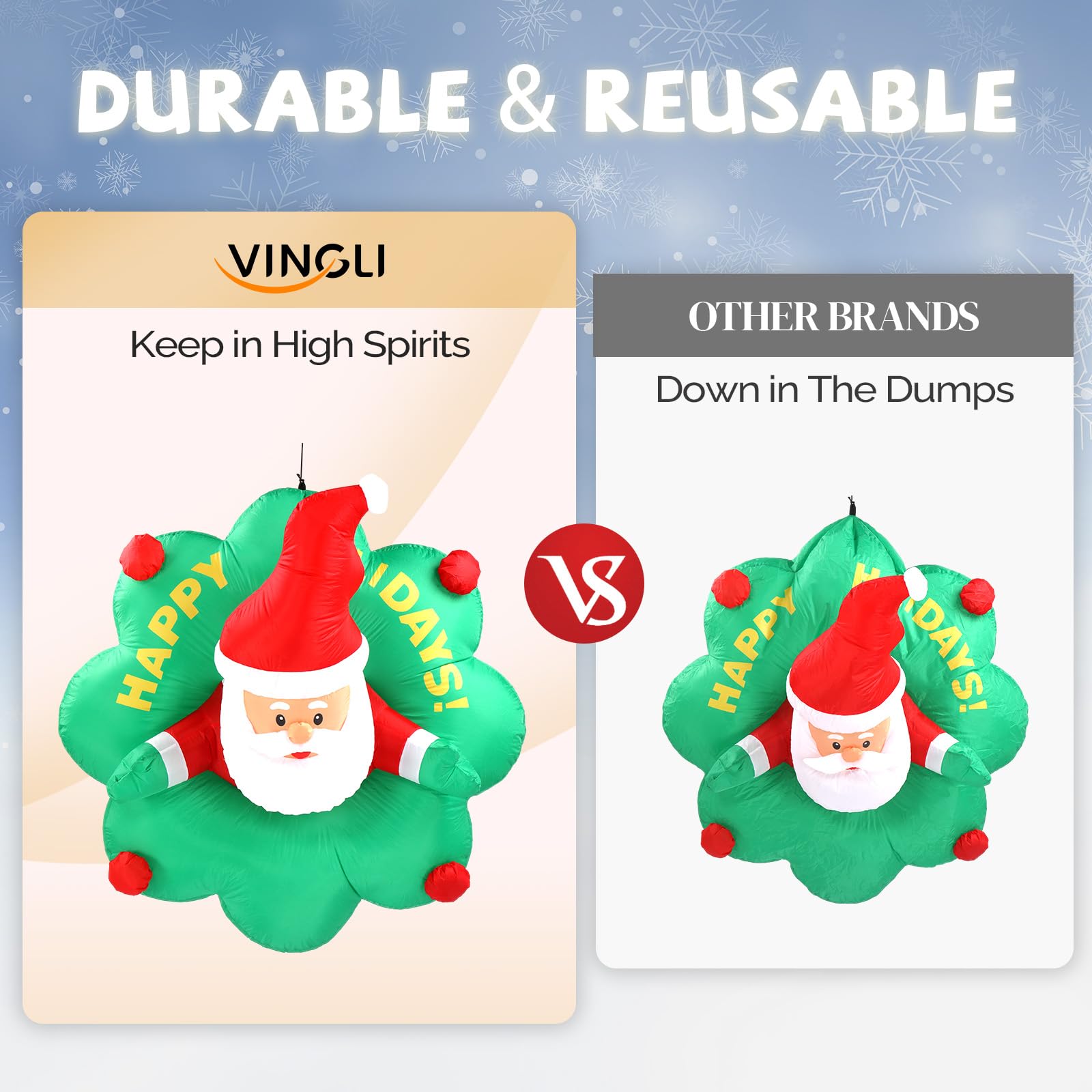 Snapklik.com : VINGLI Christmas Decorations Outdoor Inflatable Lighted ...