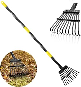 Amazon.com : Rake, Garden Leaf Rakes for Lawns Heavy Duty, Yard Metal ...