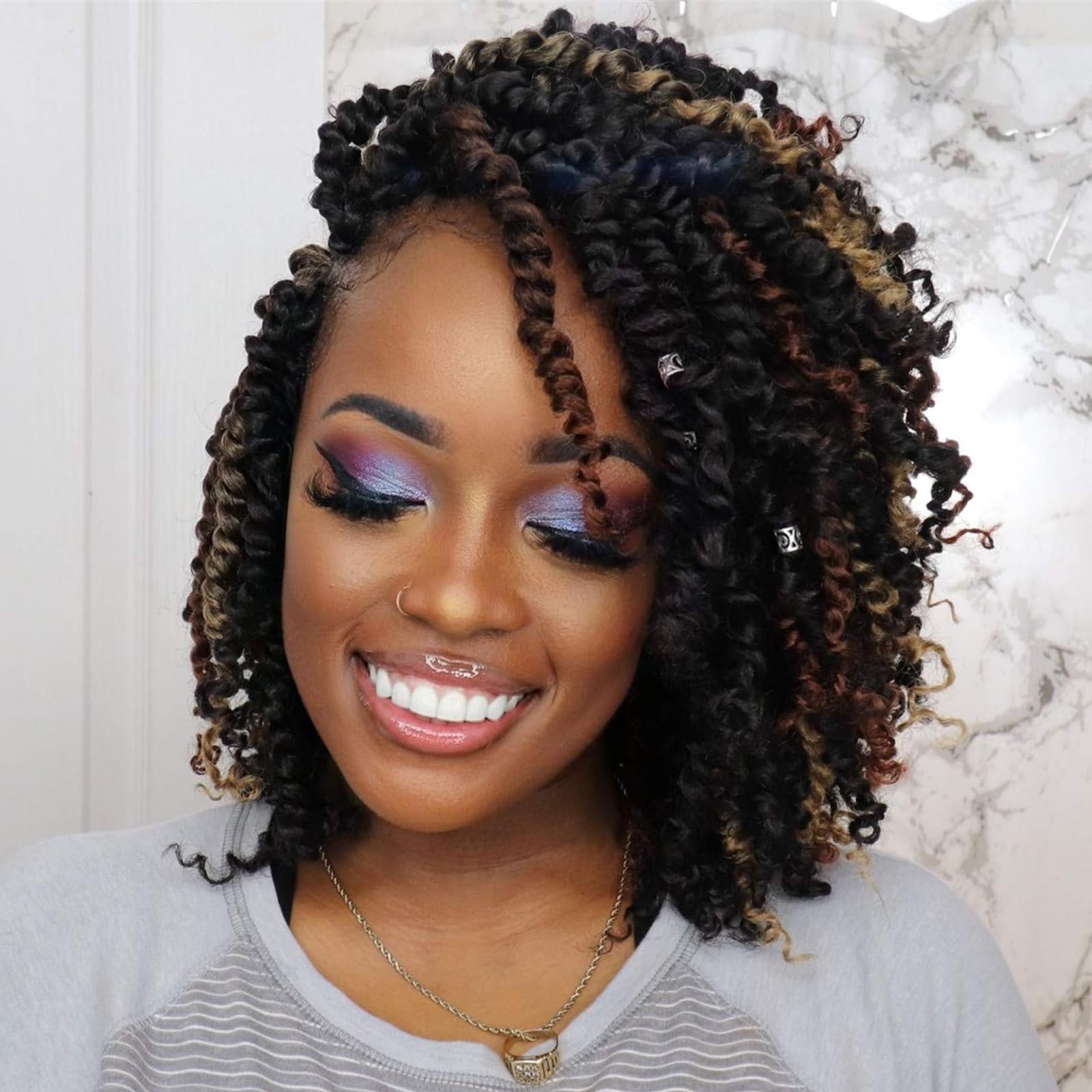 Amazon.com : The BOHOBABE Pre-twisted Passion Twist Crochet Hair 6 Inch ...