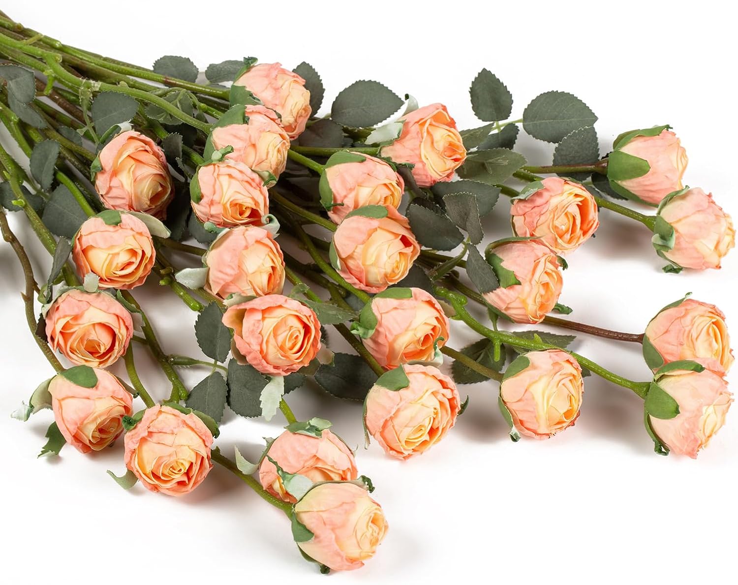 Amazon.com: DuHouse 24pcs Artificial Vintage Roses Silk Rose with Stem ...