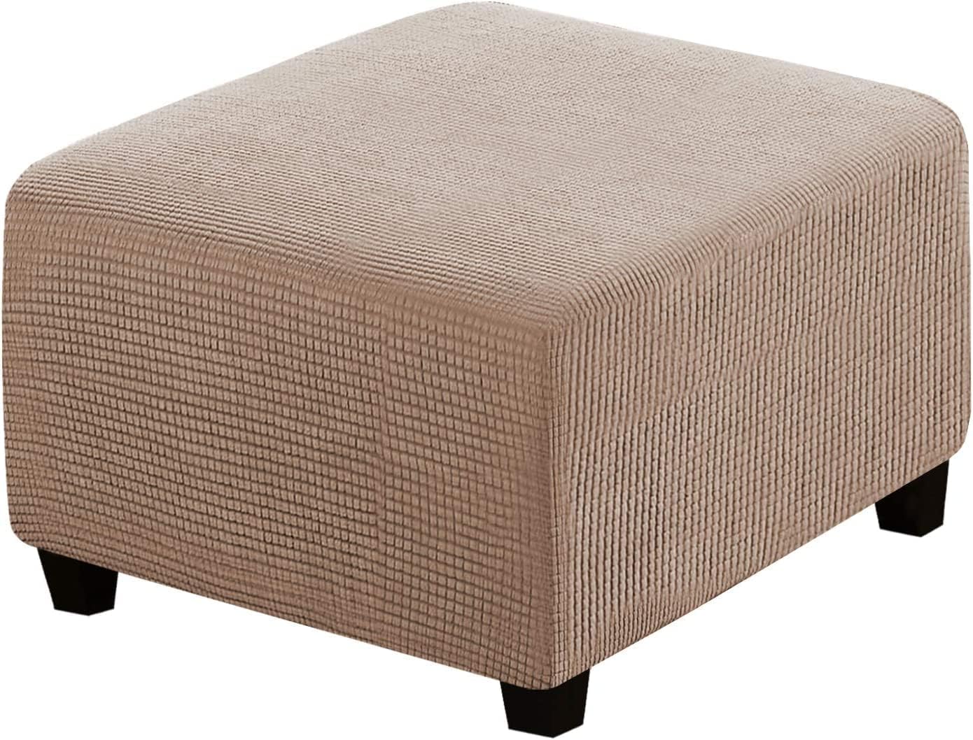 Amazon.com: DKSLIPGO Square Jacquard Ottoman Covers Ottoman Slipcovers ...