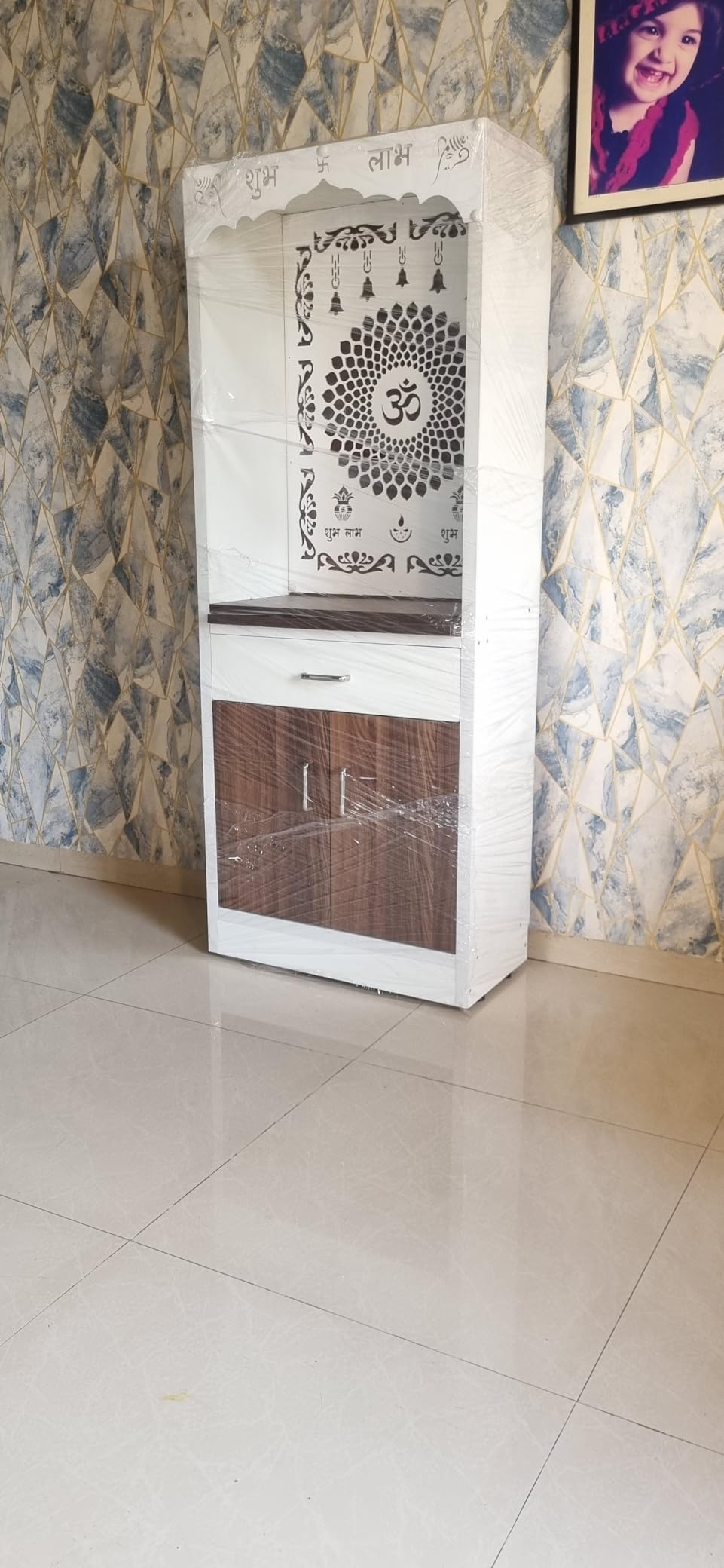 modular zone White Pooja mandir for Home Big Size 5 feet Modern/Pooja ...