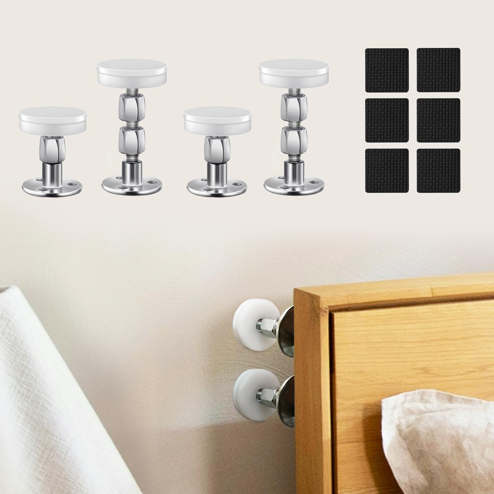 Amazon.com: OUKEYI 4 Pieces of Adjustable Threaded Bed Frame Anti-Shake ...