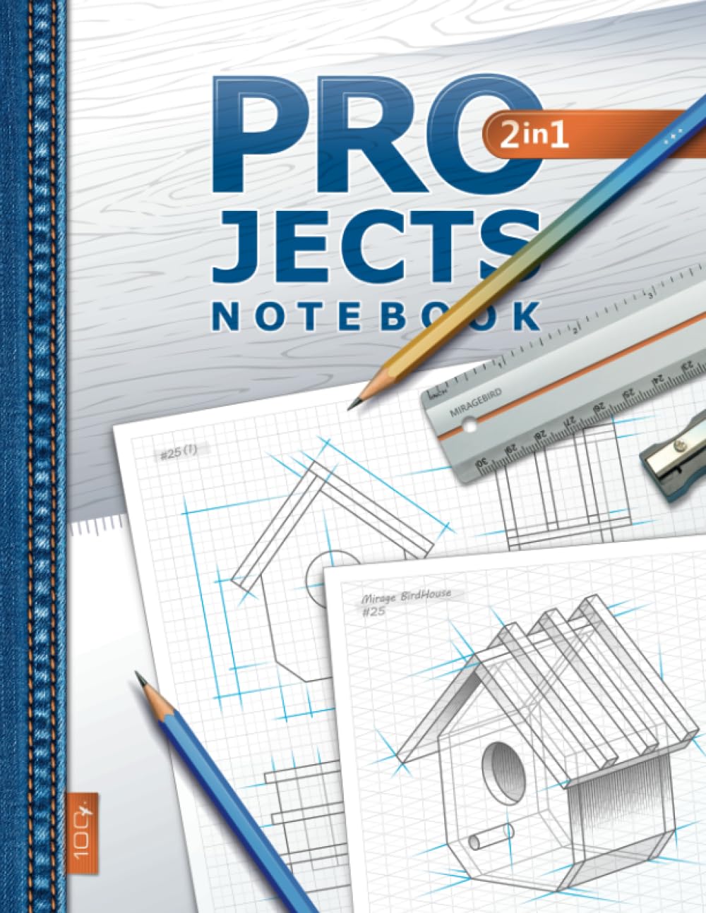 PROJECTS Notebook 2-in-1: Two Grids Graph Paper Notebook – Engineering ...