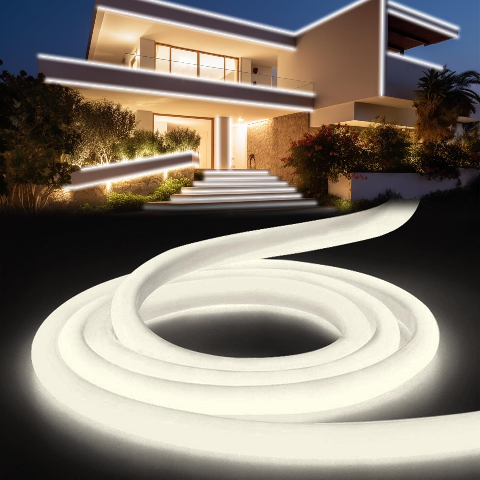 YOODI LED Neon Blanc Froid 2m, Flexible Ruban Led Exterieur Etanche ...