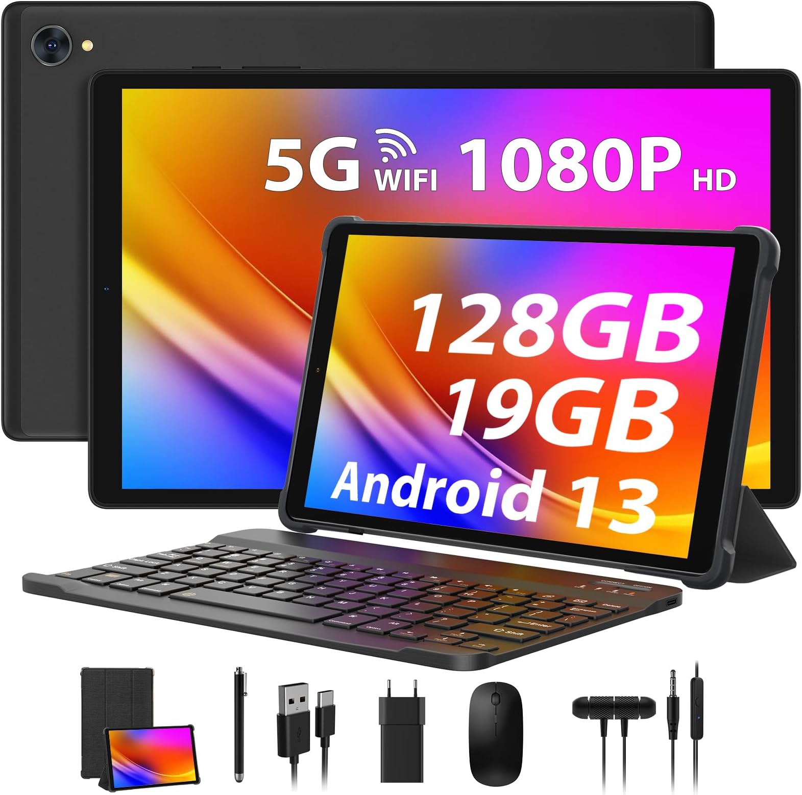 FASTWD Tablet 10 Pollici Android 14 Tablets PC Octa-Core,19GB RAM 128GB ...