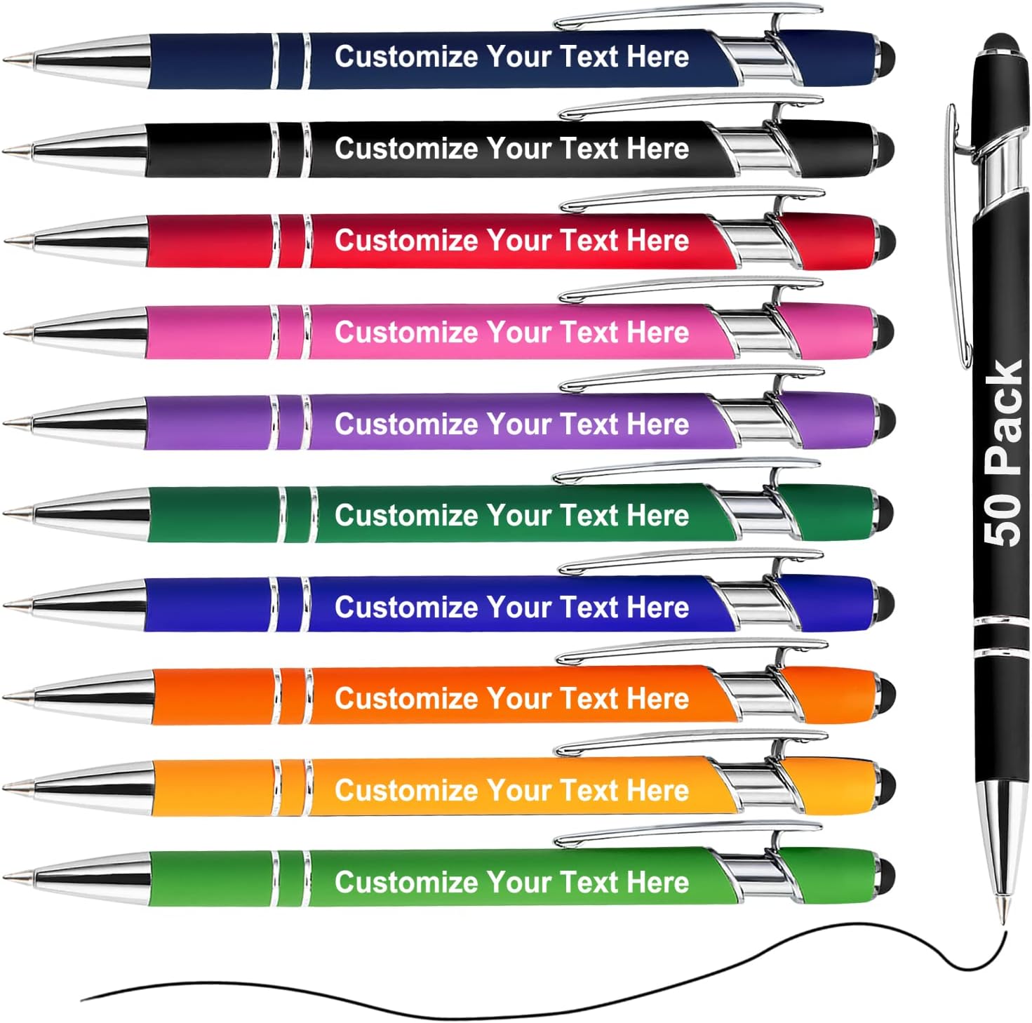 Amazon.com : Personalized Pens in Bulk 50 Custom Pens with Name Text ...