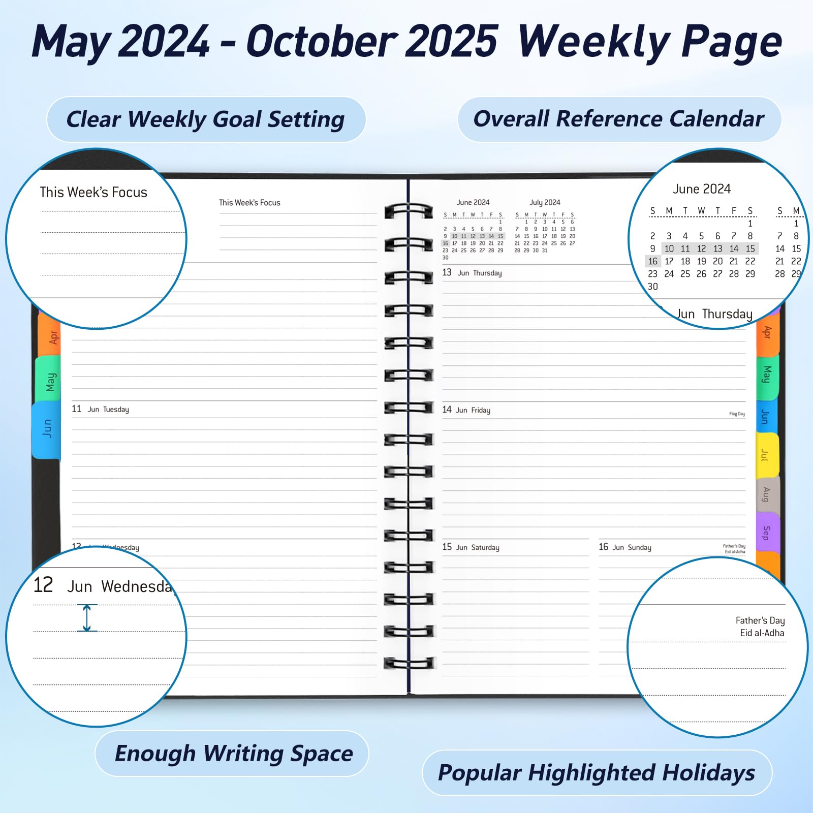 Snapklik.com : Daily Planner 2024-2025 - 18 Month Planner