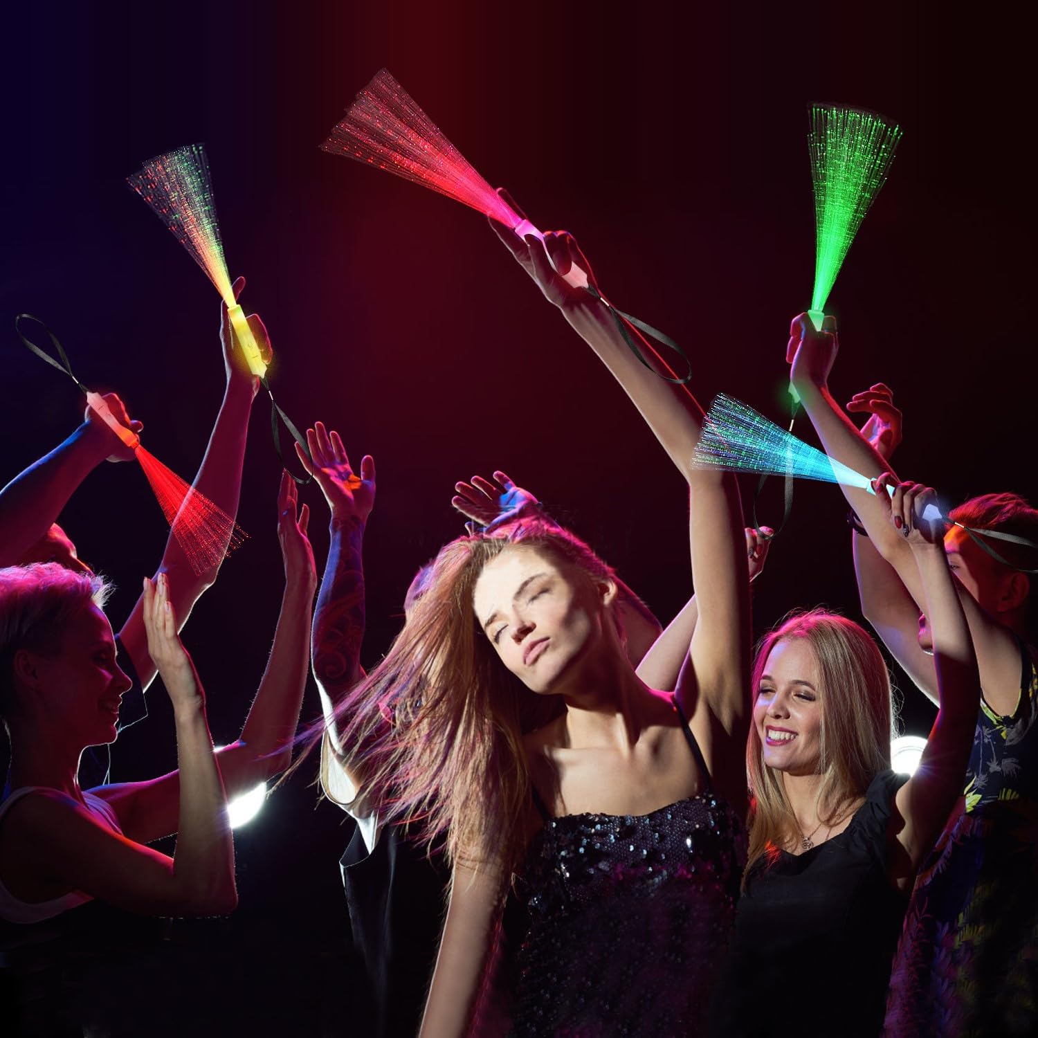 Snapklik.com : 30 Pack LED Wands Fiber Optic Wands Light Up Wand Glow ...