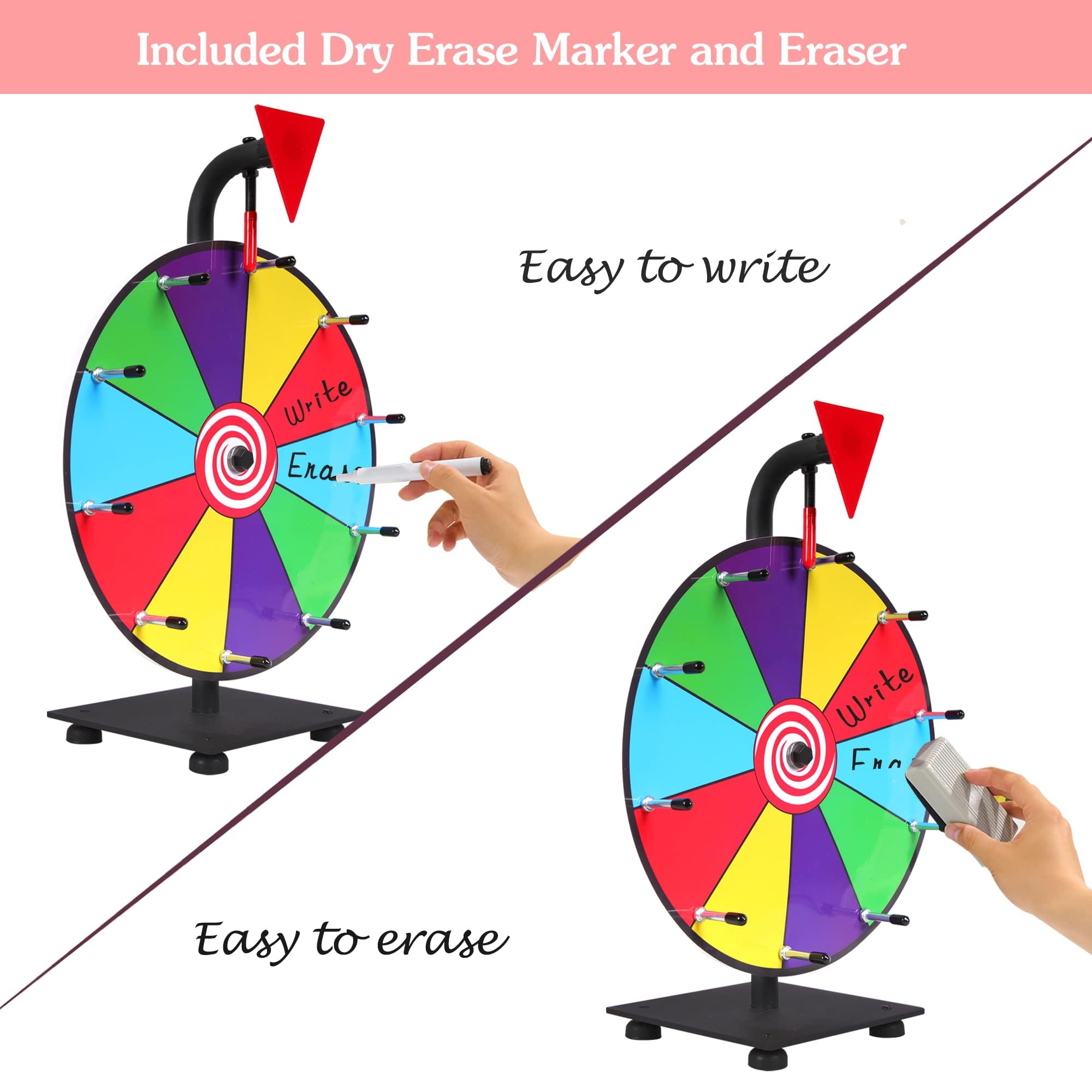 Classroom Raffle Spinner 12-Inch Prize Wheel Spinner With Stand ...
