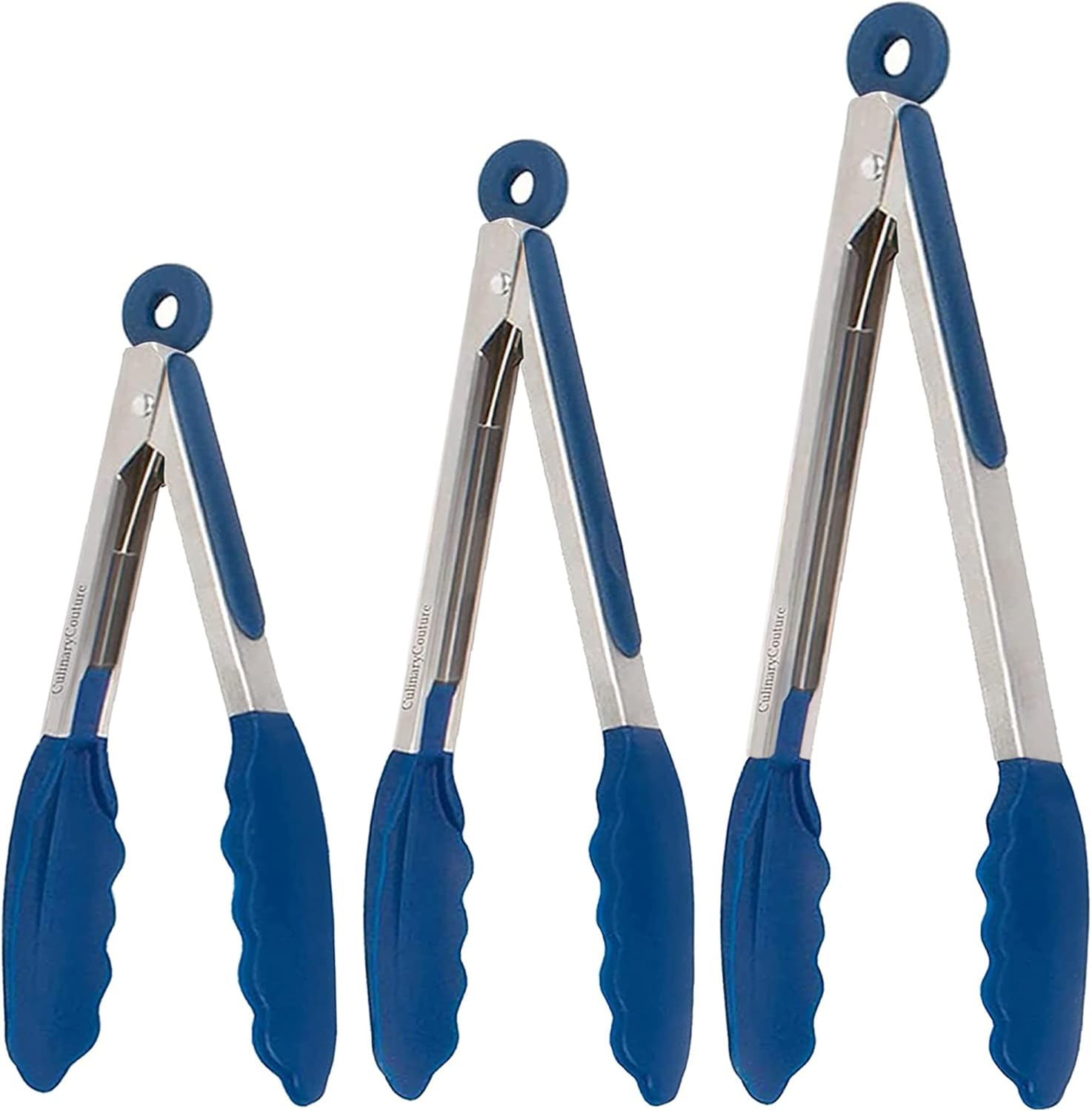Amazon.com: Silicone Kitchen Tongs with Silicone Tips, Set of 3 Heat ...