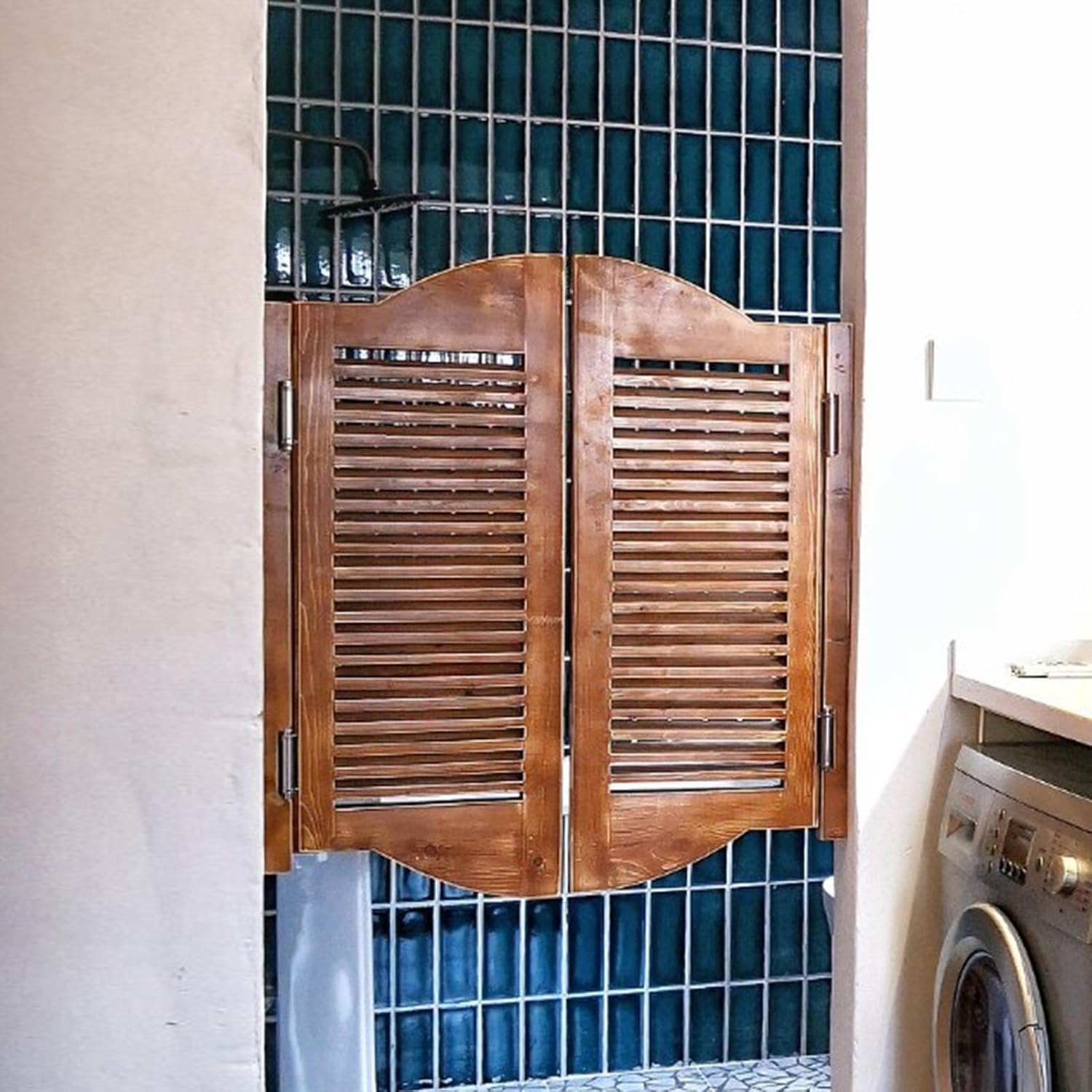 Amazon.com: ZARUX Swinging Doors Cafe Doors, Bathroom Wood Texture ...