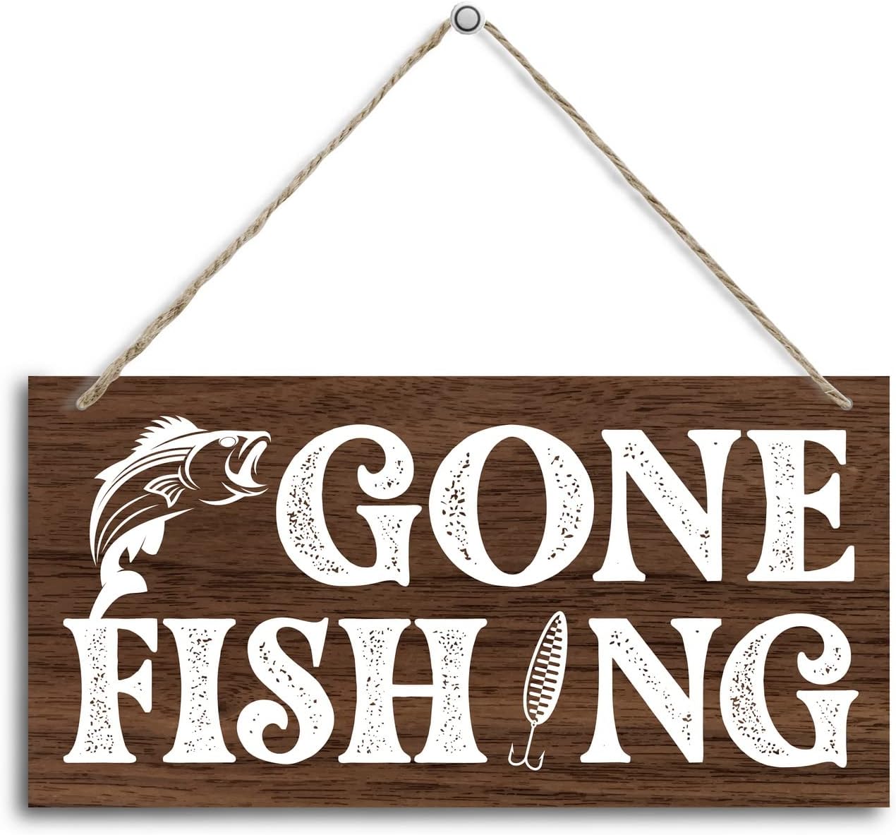 Amazon.com: 12-inch Wood Decorative Trout Fish Welcome Sign Hanging ...