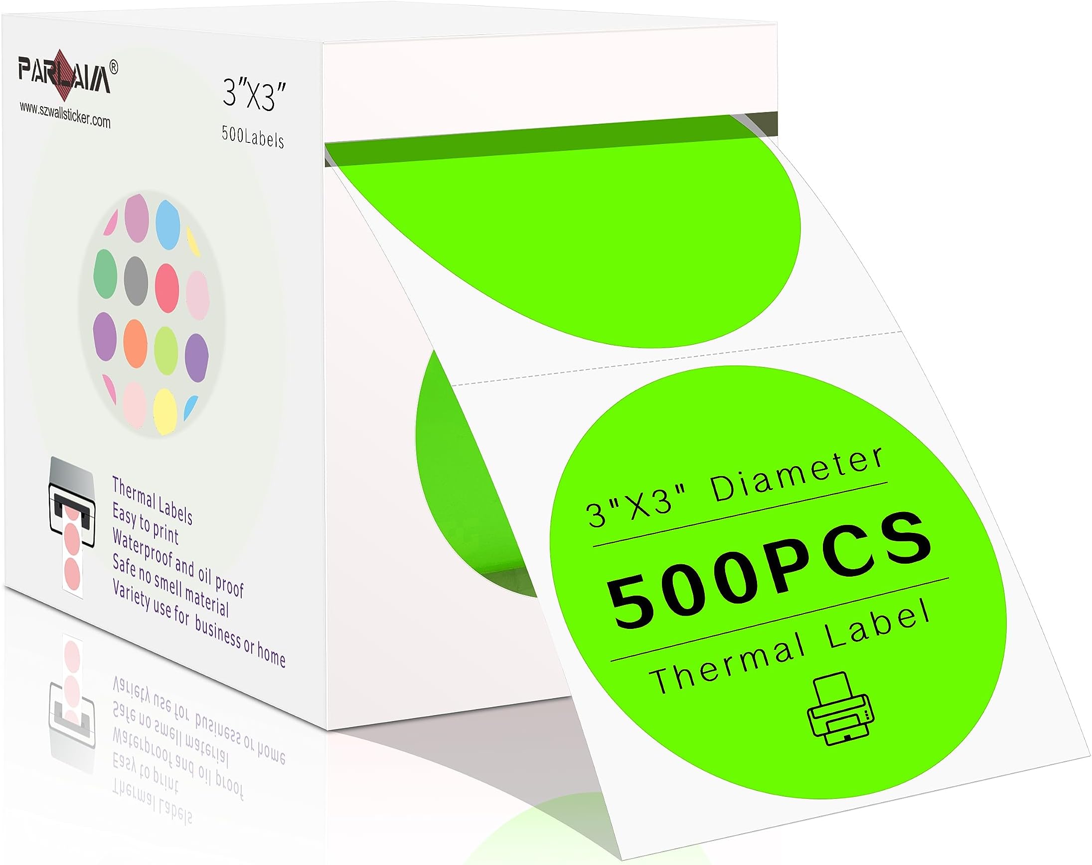 Amazon.com : PARLAIM 3 Inch Circle Thermal Sticker Labels, Self ...