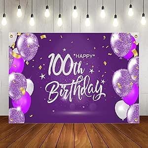 Amazon.com : Happy 100th Birthday Print Wall Decorations Backdrop Party ...