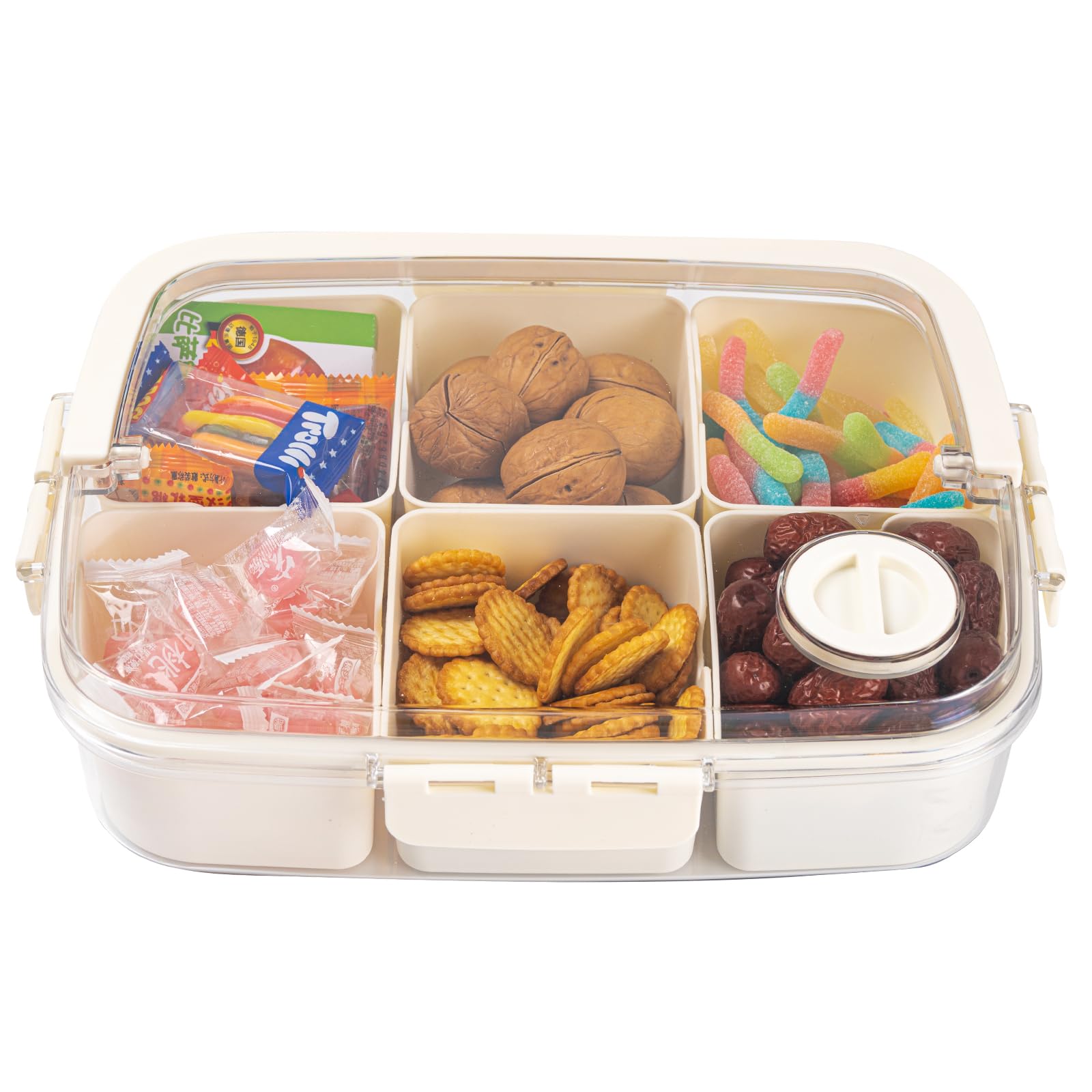 Amazon.com: JINXIUYONGYUE Divided snack trays with lids and handles ...