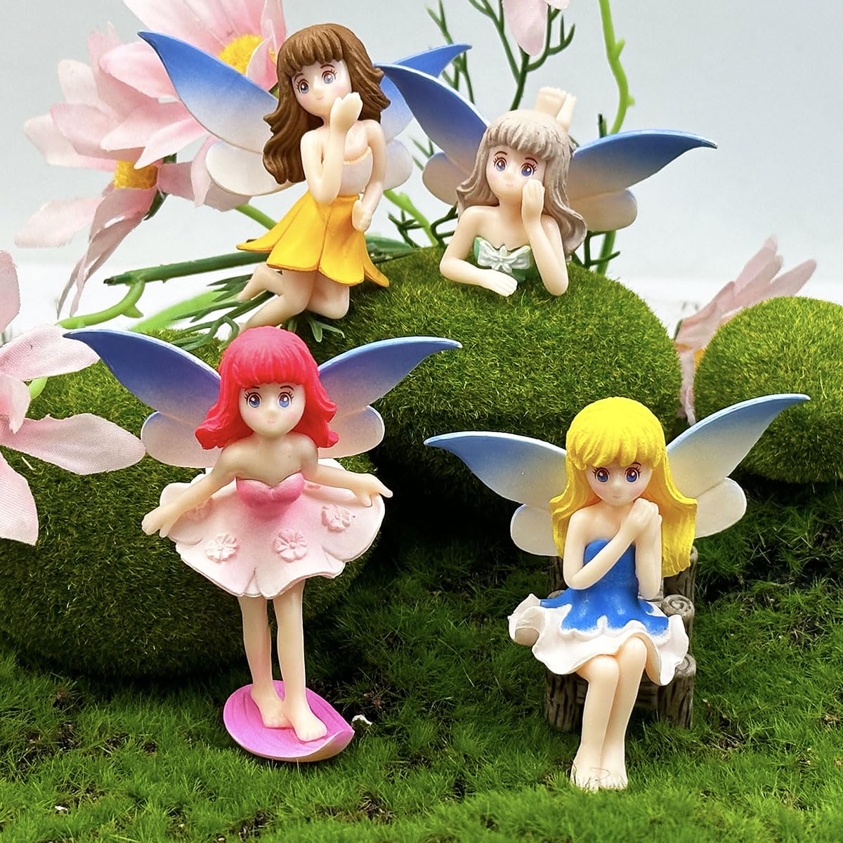 Amazon.com: Suartus Miniature Fairy Figurines - 4Pcs Small Flower ...