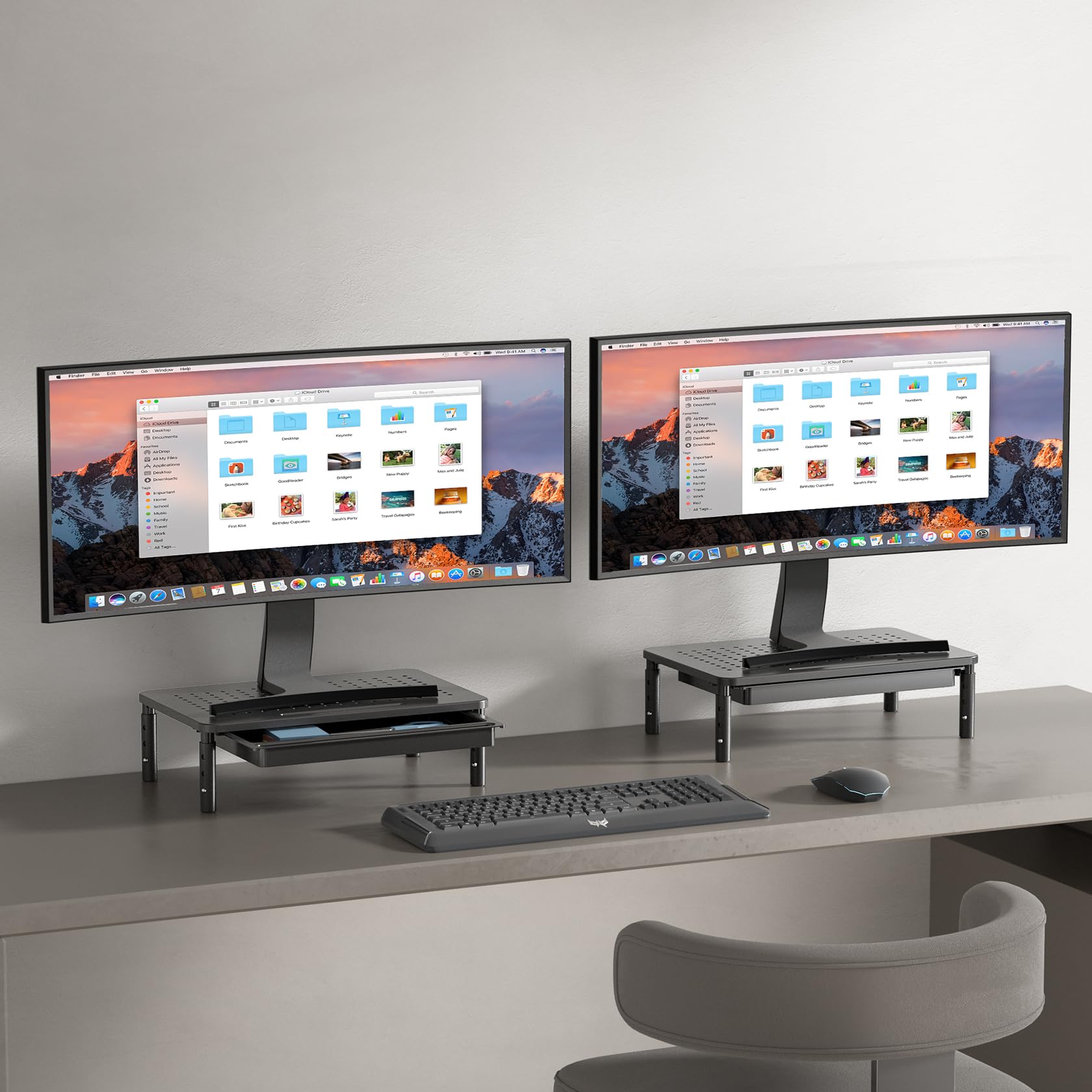 Snapklik.com : UPGRAVITY 2 Pack Monitor Stand Riser For Desk, Height ...