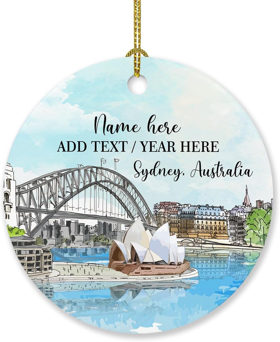 Amazon.com: Personalized Sydney Harbour Bridge Ornament Christmas ...