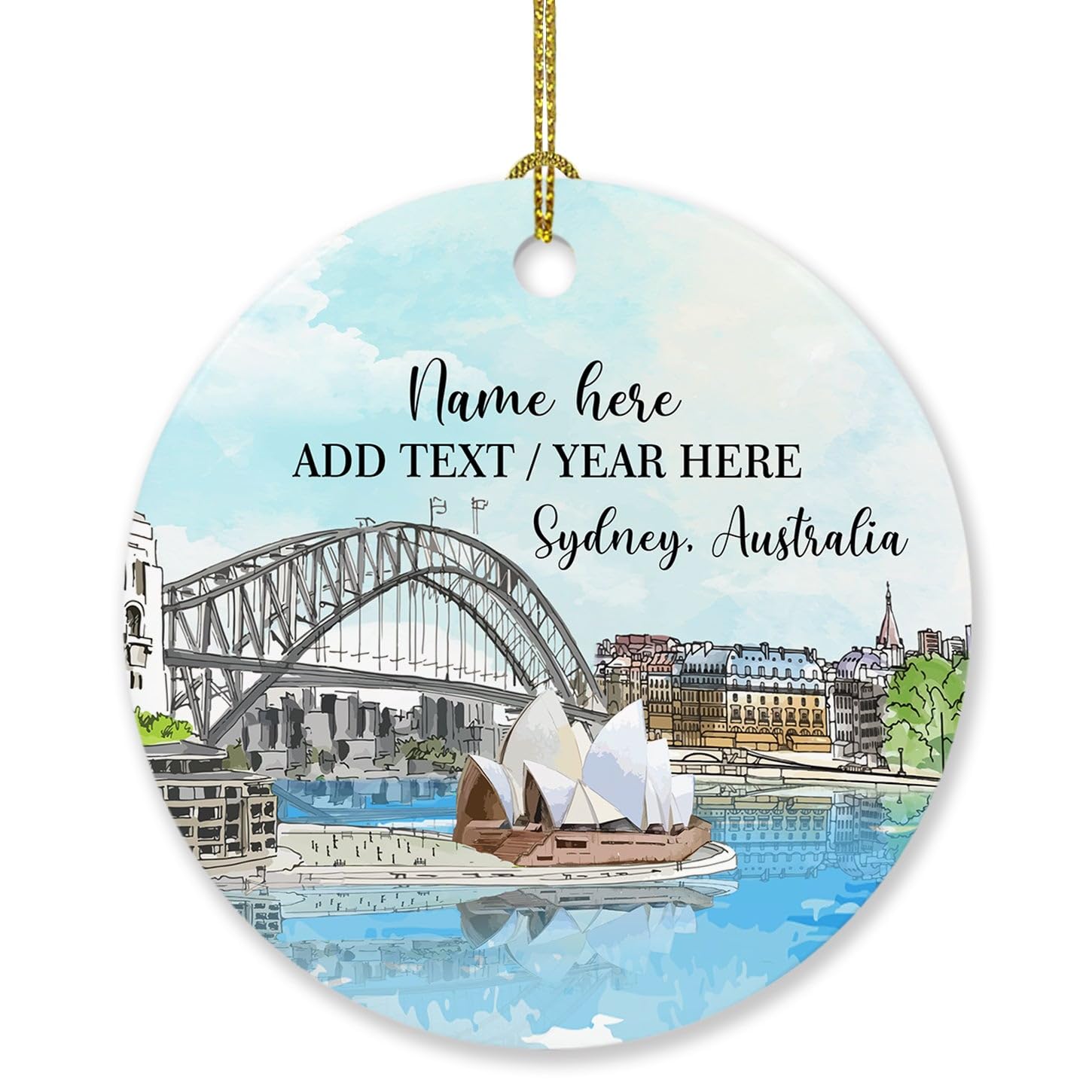 Amazon.com: Personalized Sydney Harbour Bridge Ornament Christmas ...
