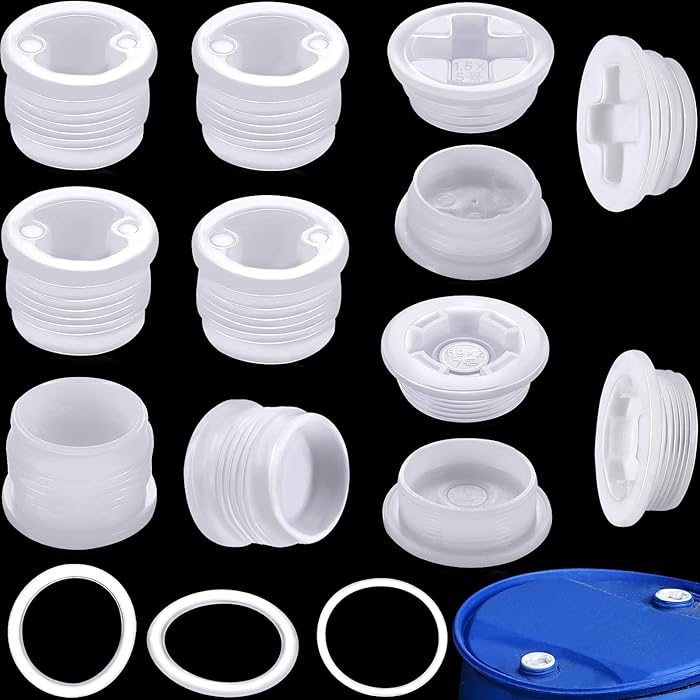 Buy 12 Pieces Bung Caps 2 Inches and 3/4 Inch Poly Buttress Drum Bung ...