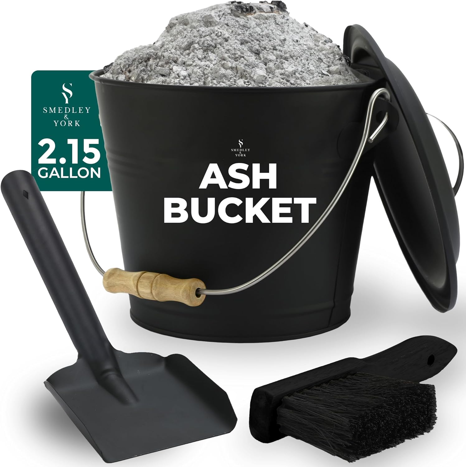 Amazon.com: Smedley & York Black Ash Bucket with Lid, Complete ...