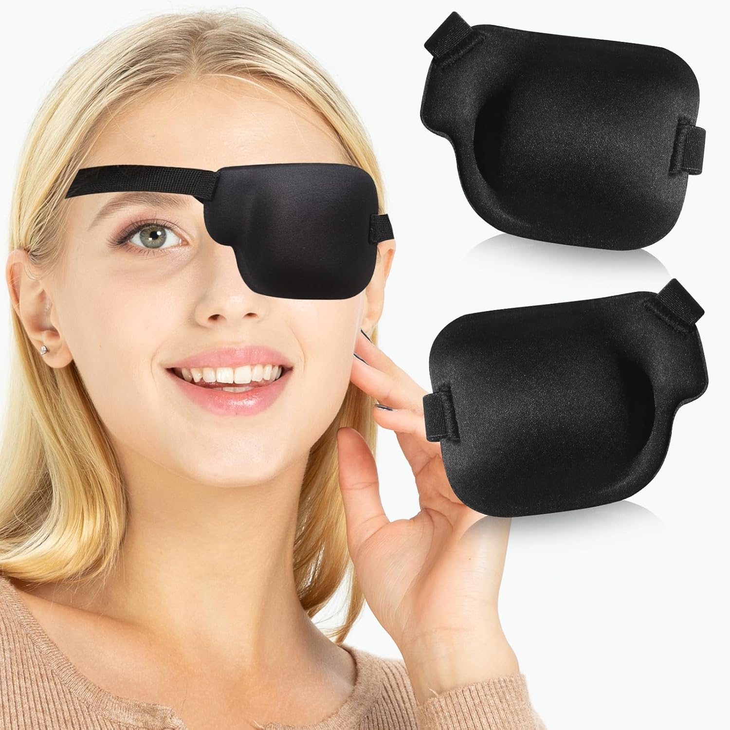 2Pcs 3D Eye Patches for Adults, Adjustable Medical Eyepatch for Lazy ...