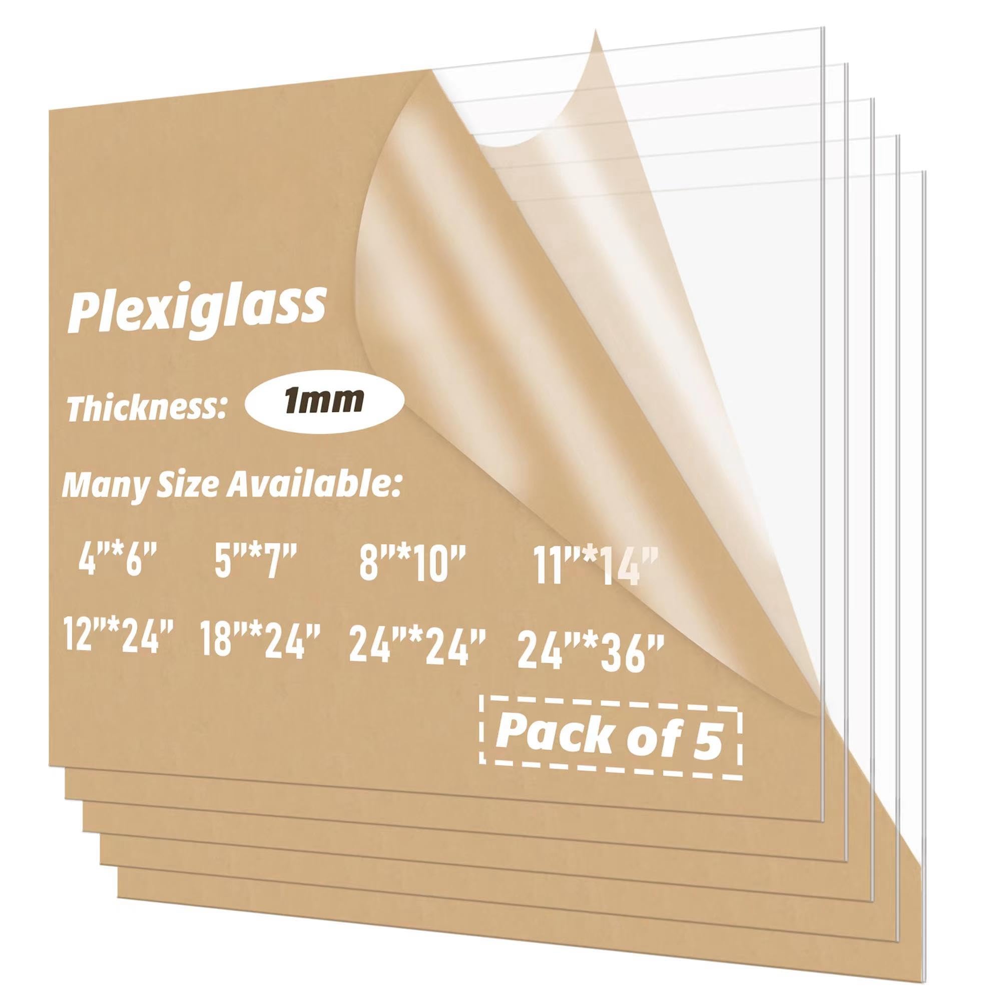 Snapklik.com : 5 Pack 8x10 Plexiglass Sheets, Clear PET Plexiglass Sheets, 8x10 Clear Flexible ...