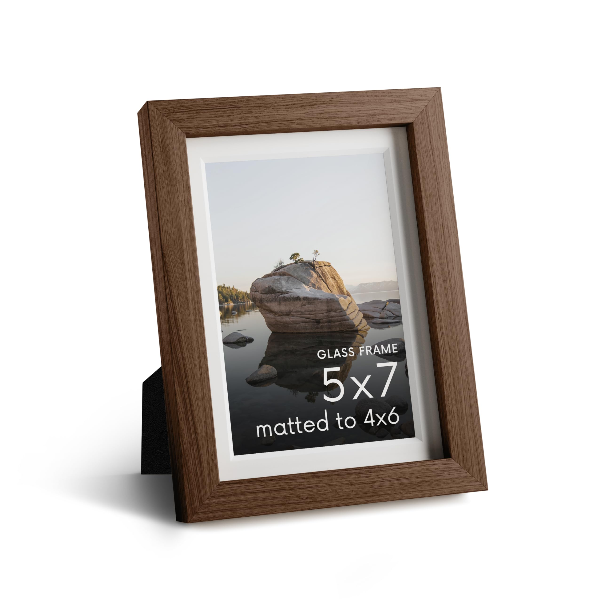 Amazon.com - Haus and Hues 5x7 Picture Frame with Real Glass and Walnut ...