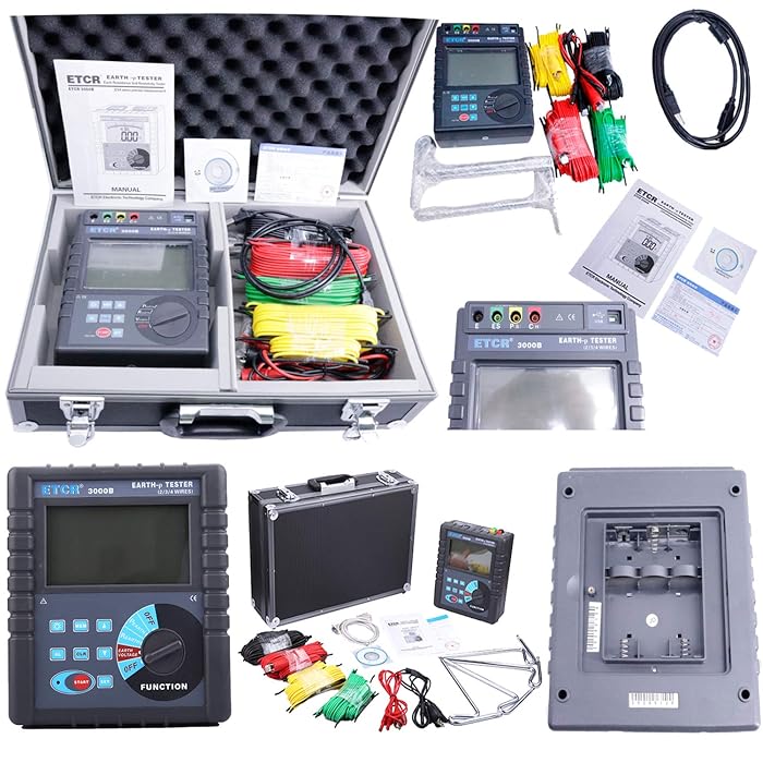 Buy Digital Grounding Resistance Soil Resistivity Tester Meter 0.00 to ...