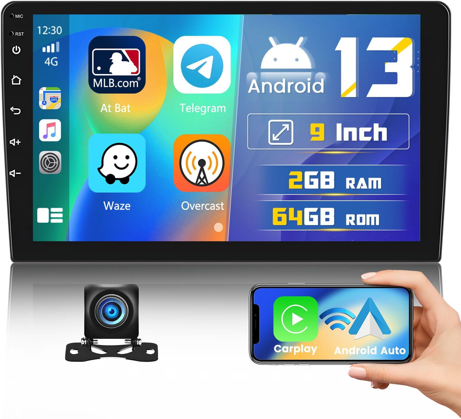 Amazon.com: 2G+64G Double Din Android 13 Car Stereo with Wireless Apple ...